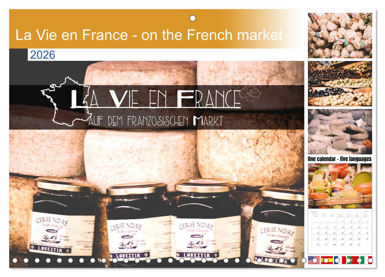 La Vie en France - on the French market (Monthly Wall Calendar 2026 16. ...