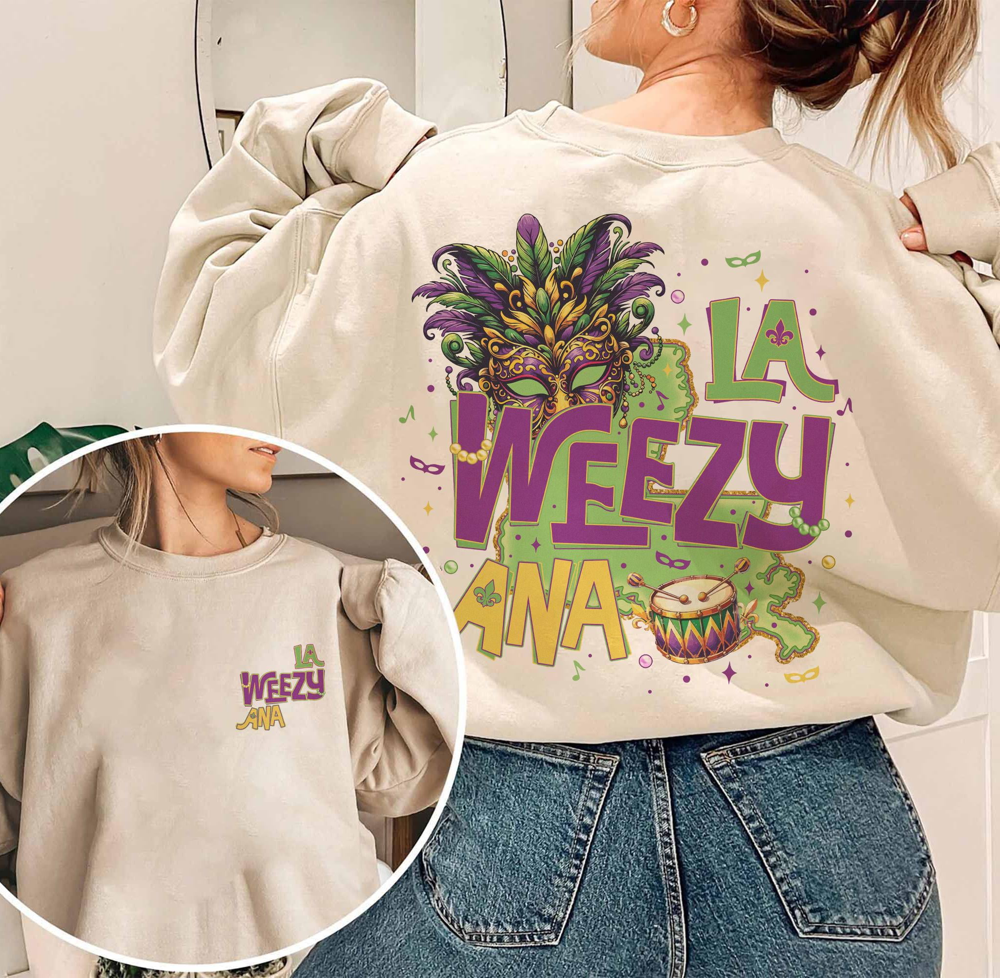 La Weezy Ana Mardi Gras Shirt, 2025 Mardi Gras Sweatshirt, Retro Fleur ...