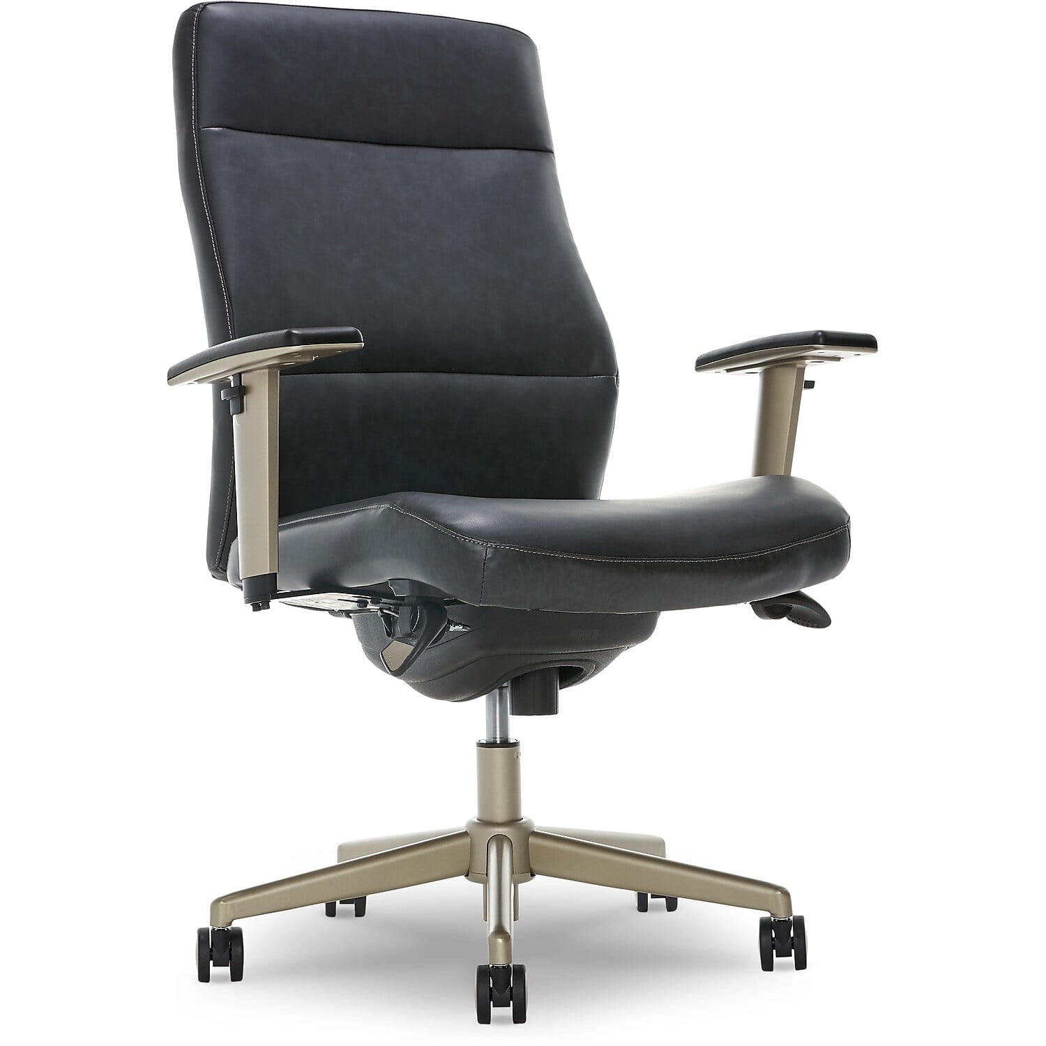 La-Z-Boy Baylor Modern Executive Office Chair Black Bonded Leather ...