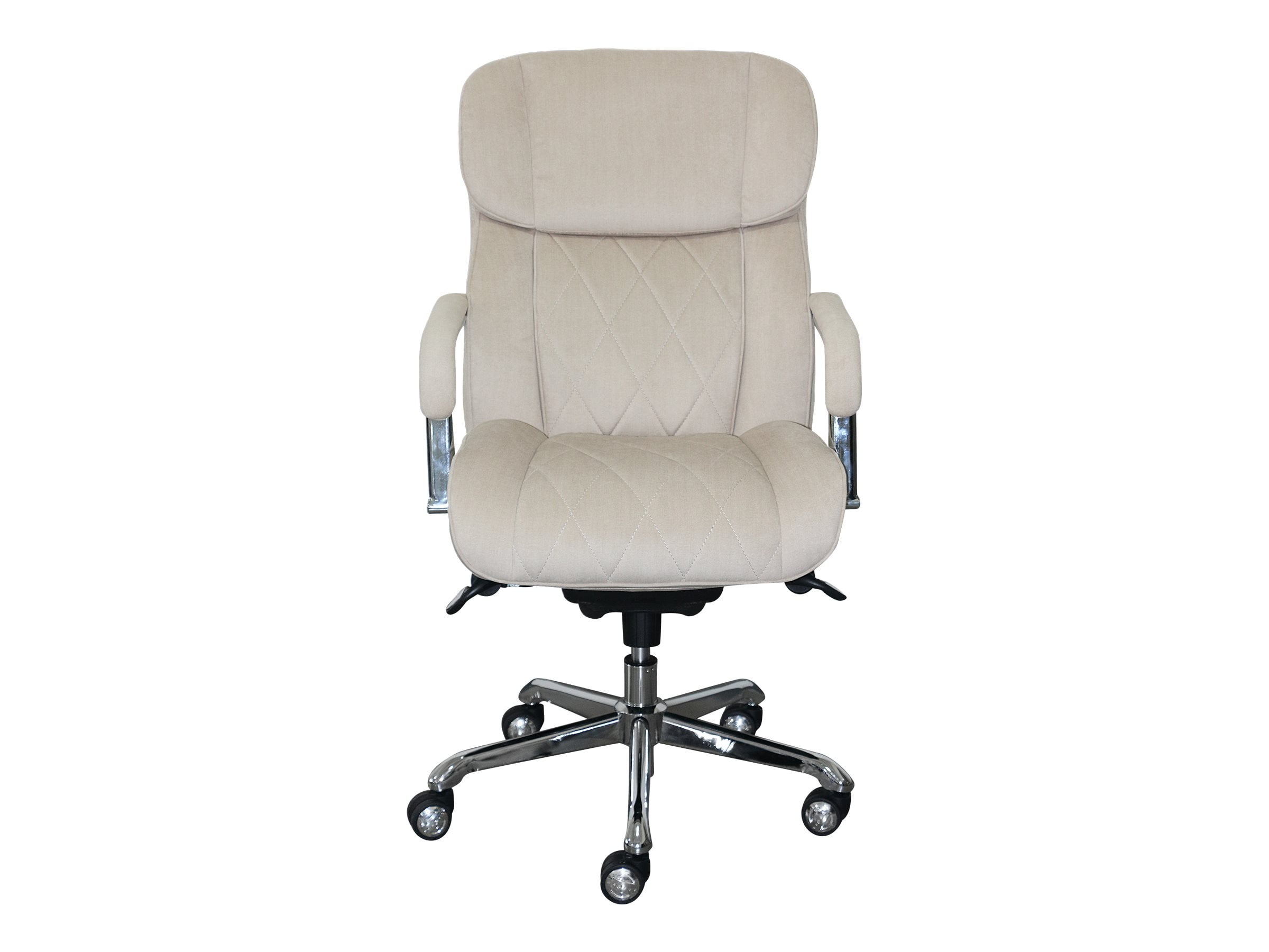 La-Z-Boy Sutherland Quilted Fabric Executive Office Chair Cream ...