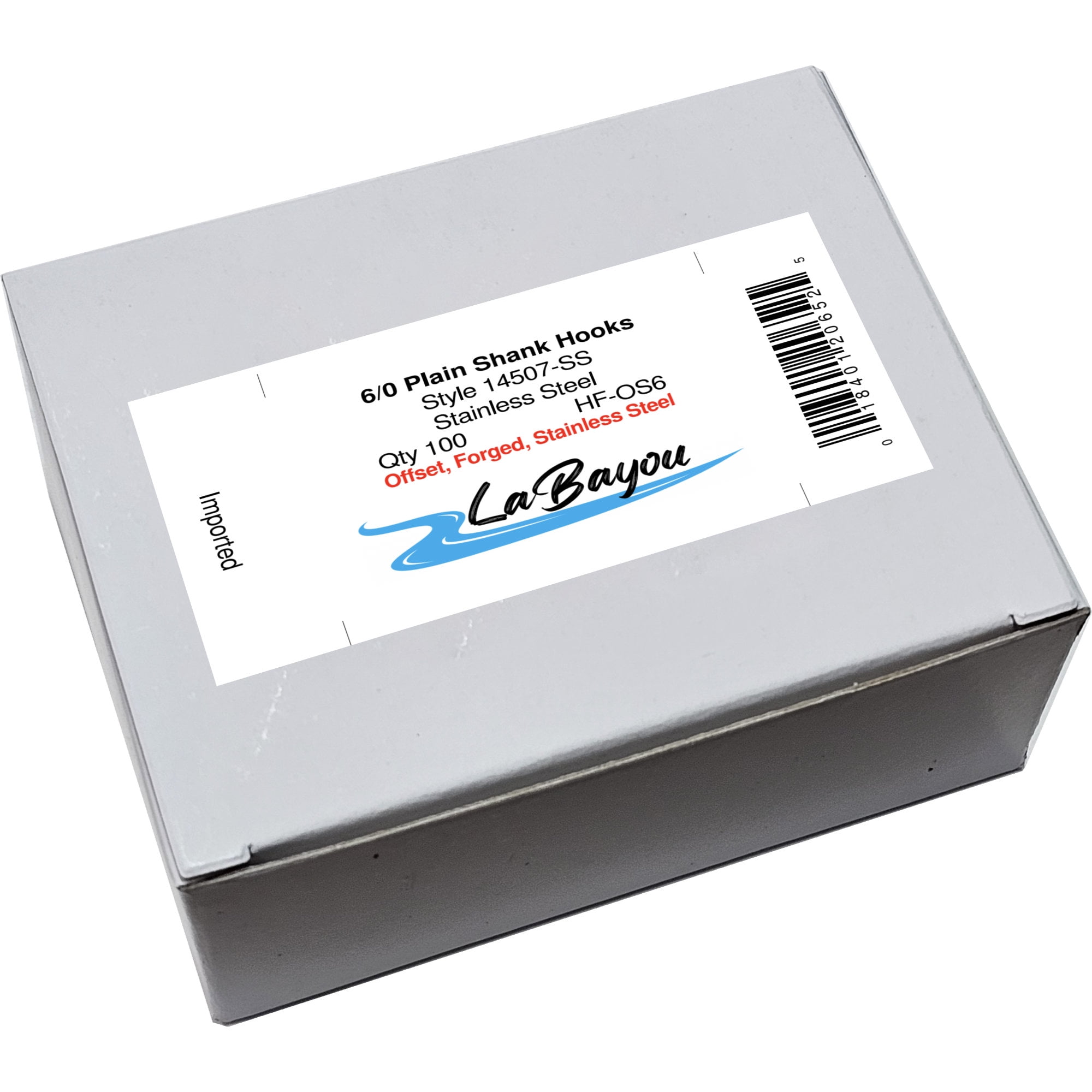 LaBayou Fish Hooks, Stainless Steel, Forged, Offset Straight Shank ...