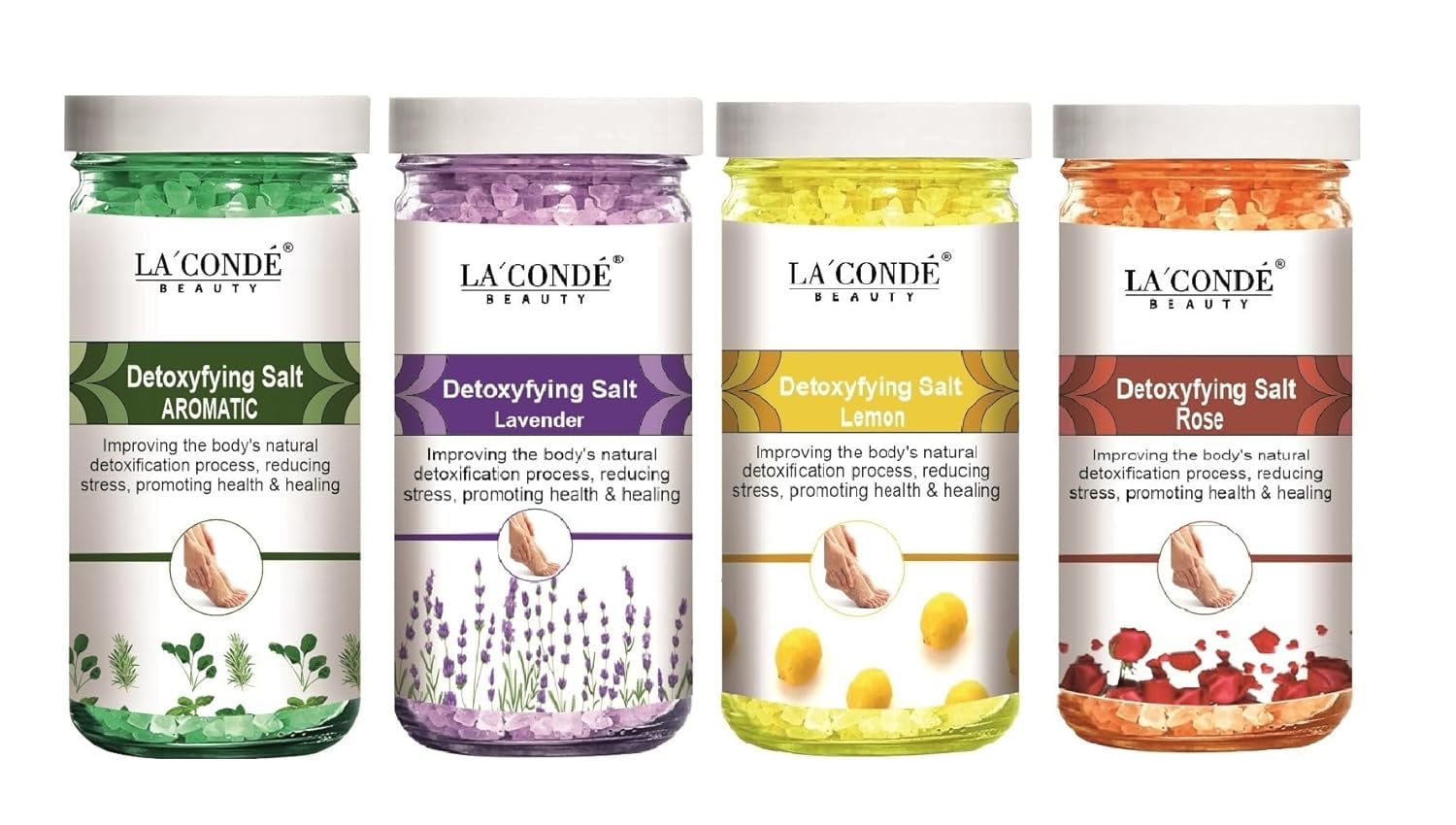 LaConde Aromatic Lavender Lemon Rose Detoxifying Bath Salt Crystal And ...