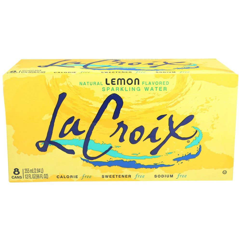 LaCroix Natural Lemon Sparkling Water, 12 Fluid Ounce - 8 count per pack -- 3 packs per case ...