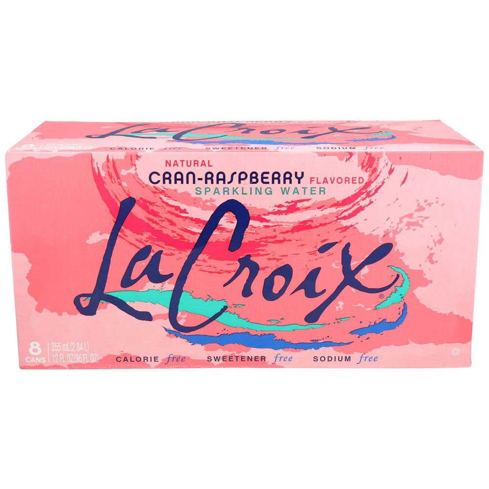 LaCroix Natural Razz Cranpberry Sparkling Water, 12 Fluid Ounce - 8 count per pack -- 3 packs ...