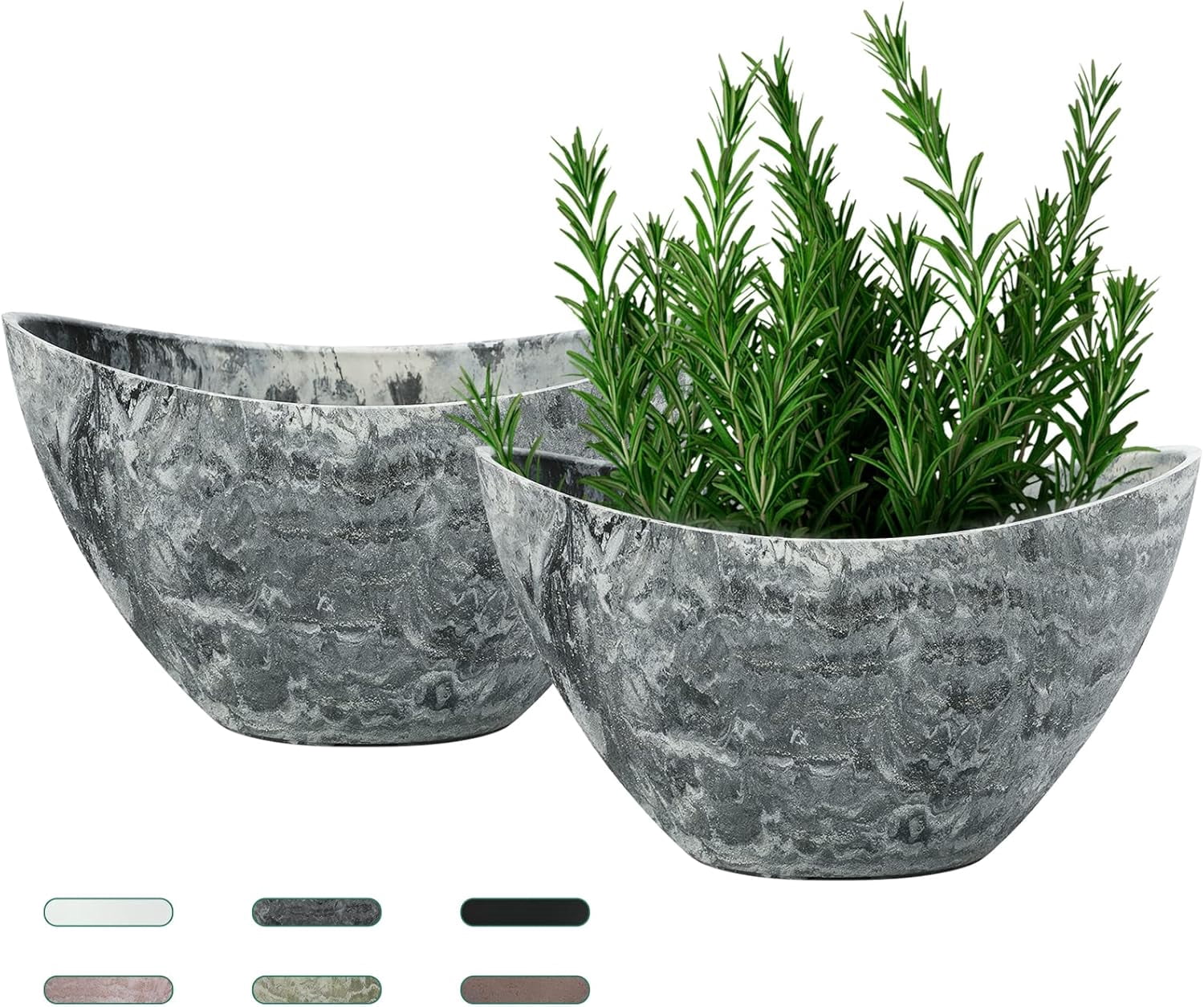 LaDoVita Plant Pots with Drainage Holes, 12 Inch Large Planters for ...
