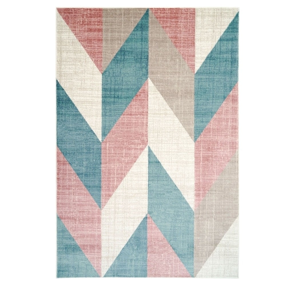 LaDole Rugs Chevron Geometric Area Rug Multicolor 3'11 x 5'7" 4' x 6 ...
