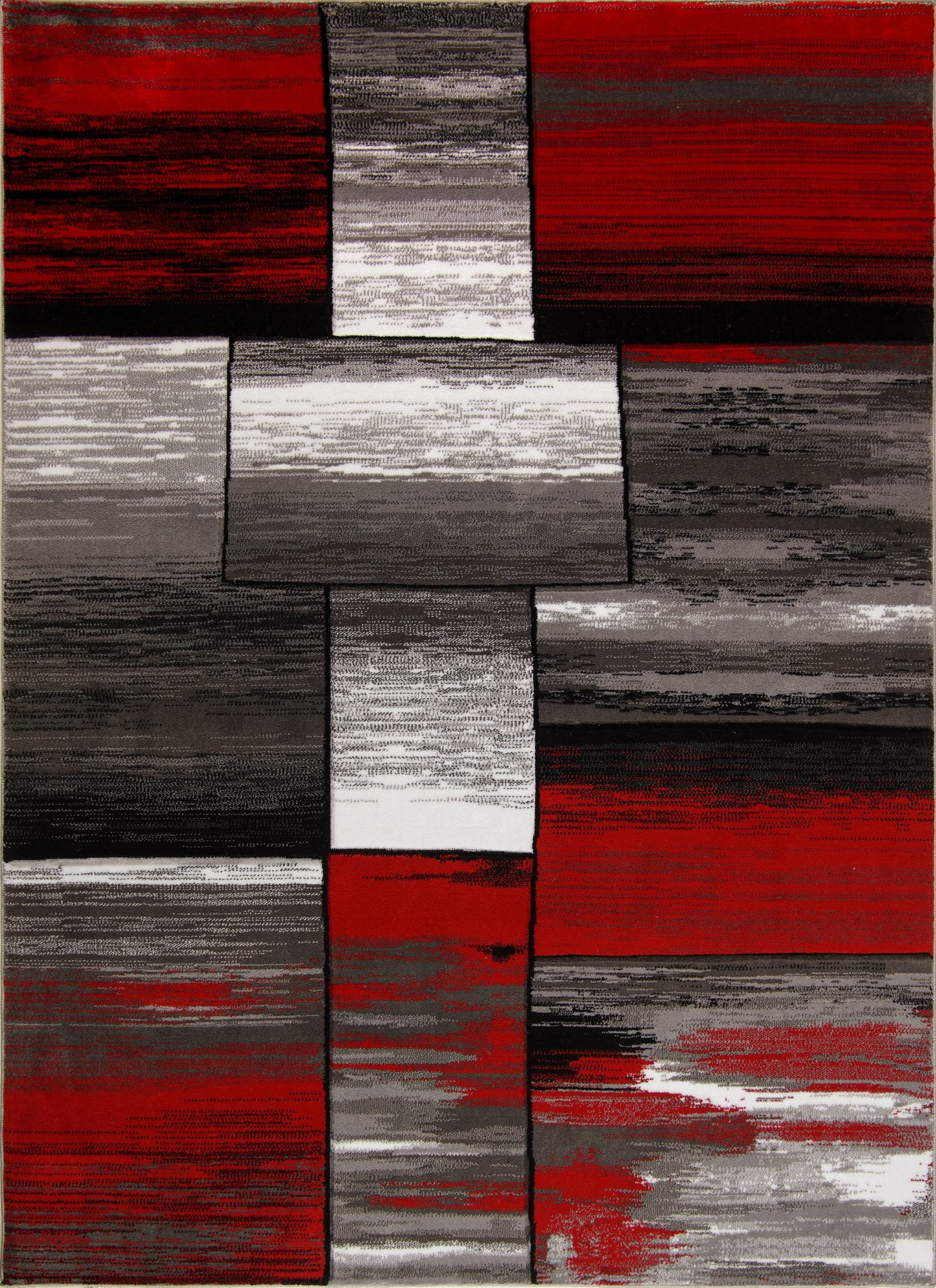 LaDole Rugs Copper Abstract European Area Rug in Black Grey Blue Red ...
