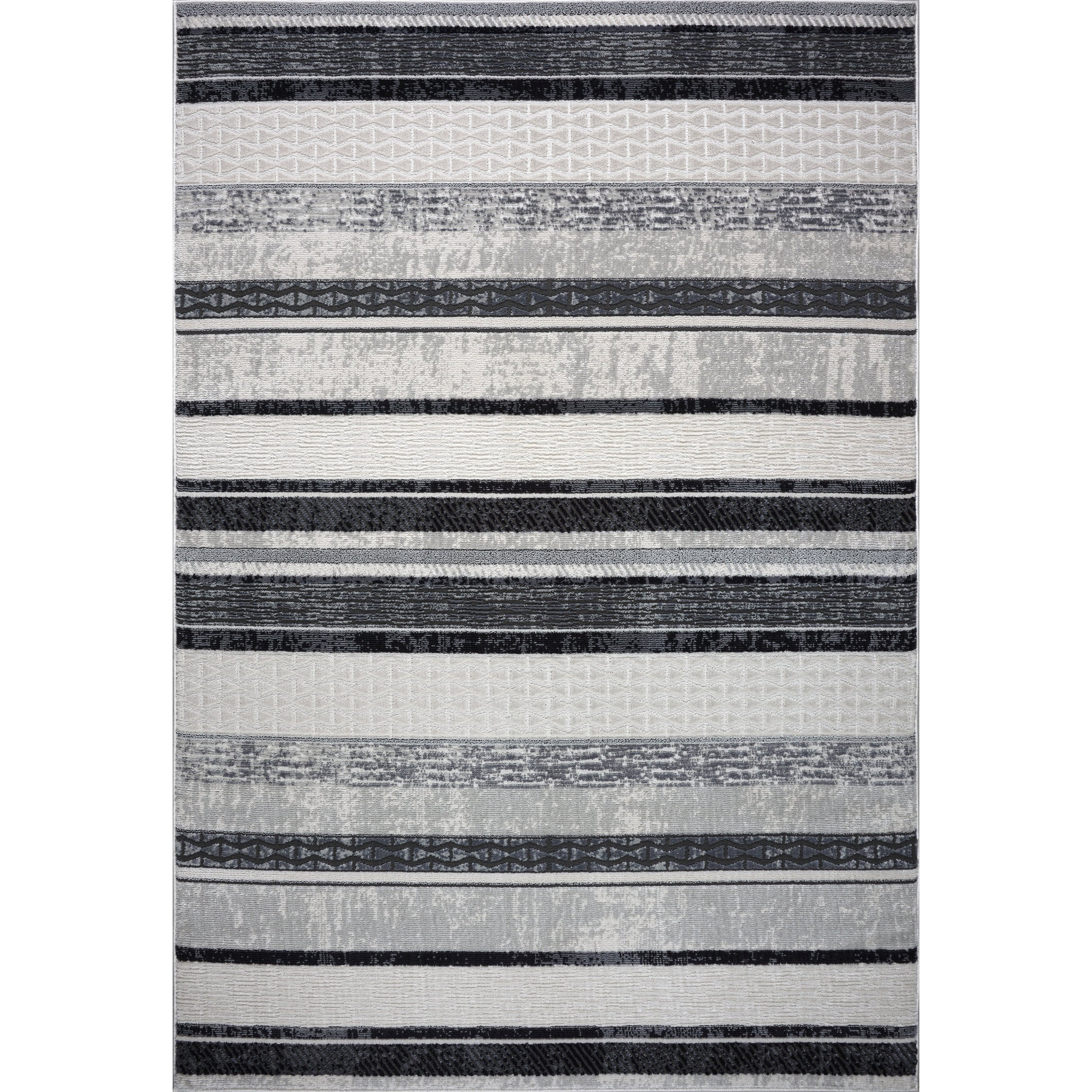 LaDole Rugs Dark Light Grey Modern Contemporary Area Rug Tapis 3'11"x5 ...