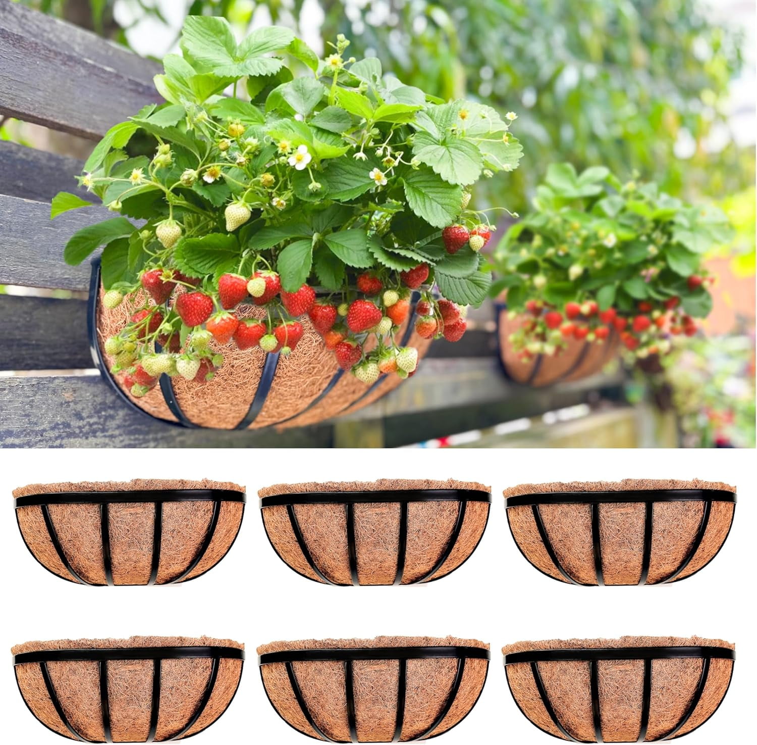 LaLaGreen Wall Planters for Outdoor Plant (6 Pack, 16 Inch) Deck ...