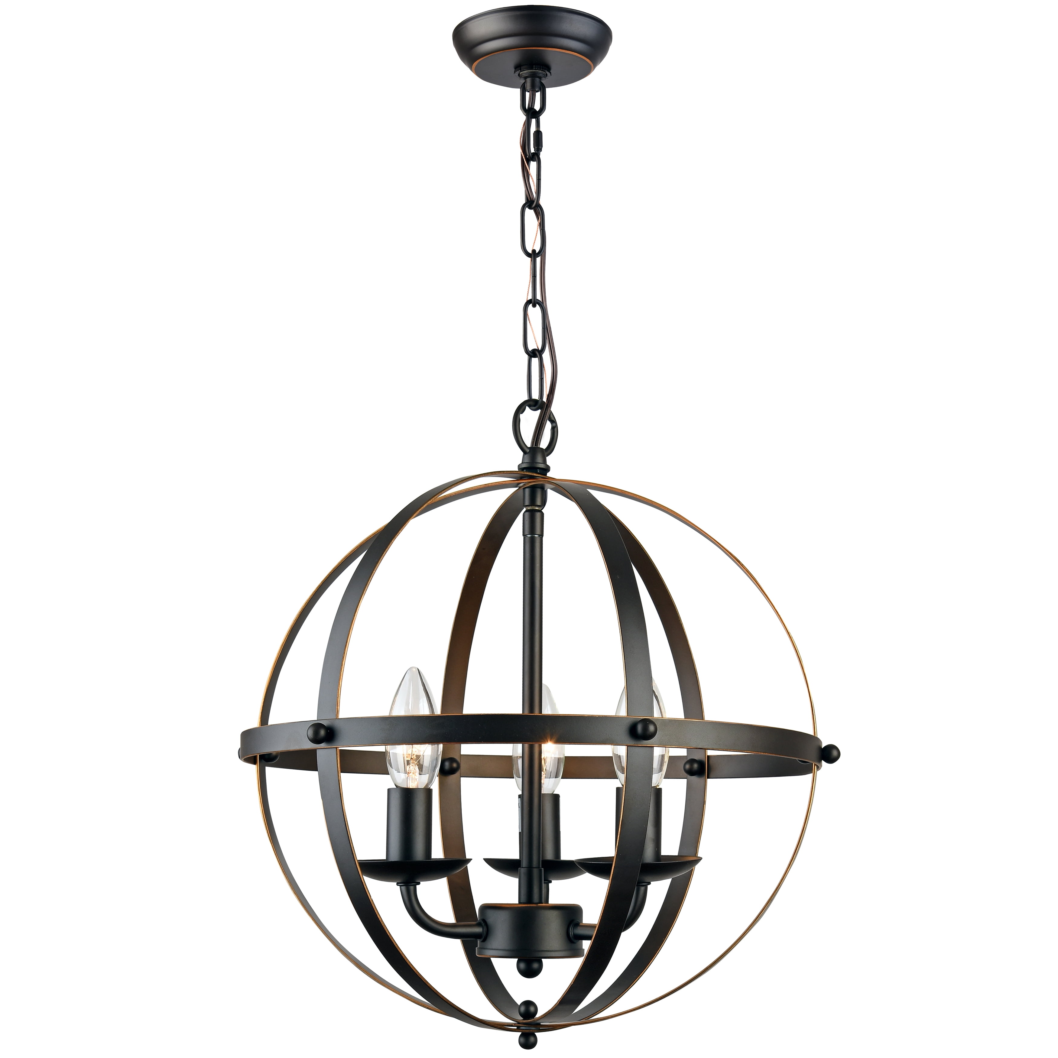 LaLuLa Modern 3-Light Bronze Globe Pendant Light - Walmart.com