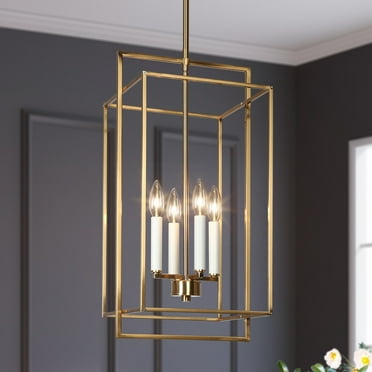 Wuzstar Modern Crystal Chandelier Luxury Rectangular Pendant Light,Gold ...