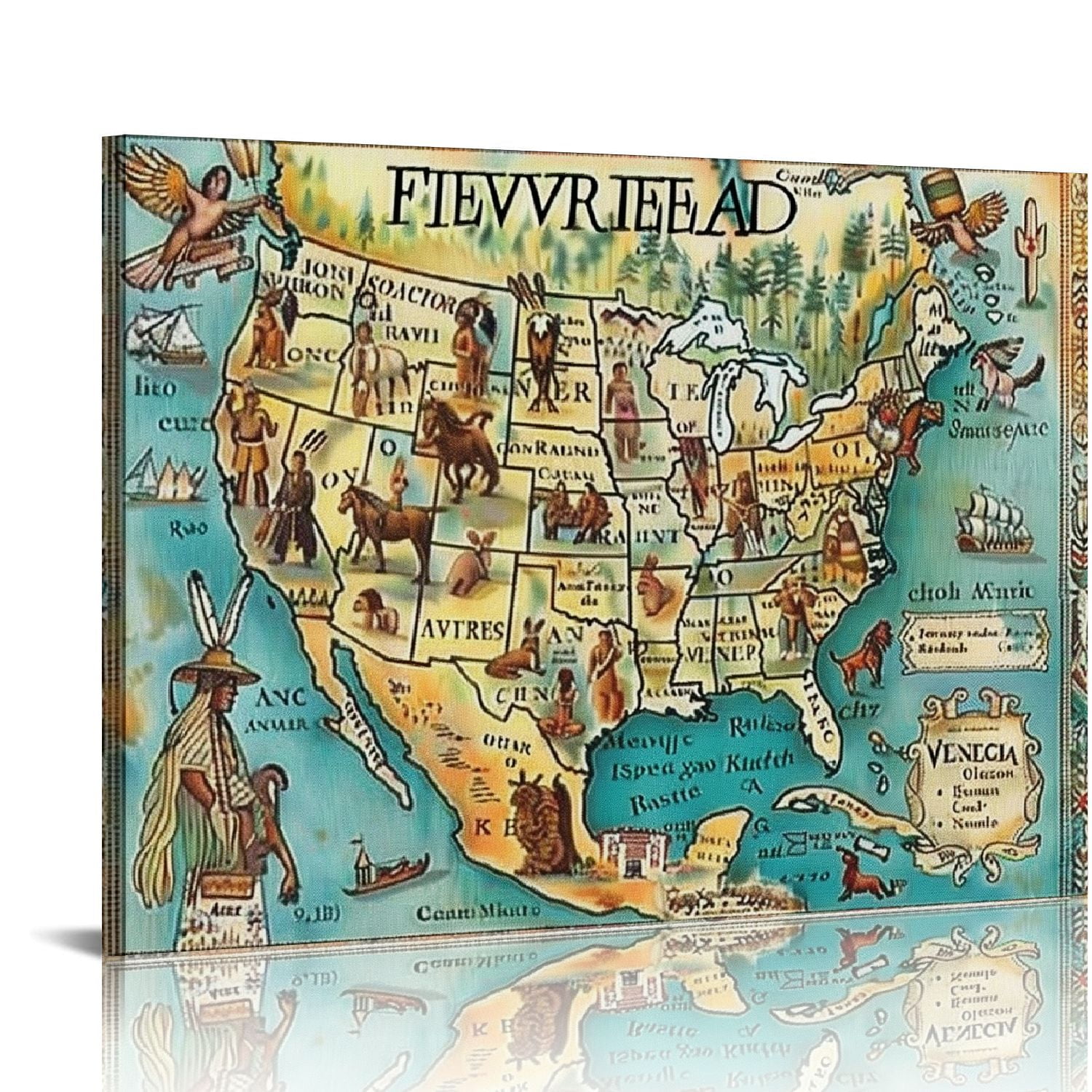 LaMaMe 1650 Map Indian Tribes & Linguistic Languages Stocks Native ...