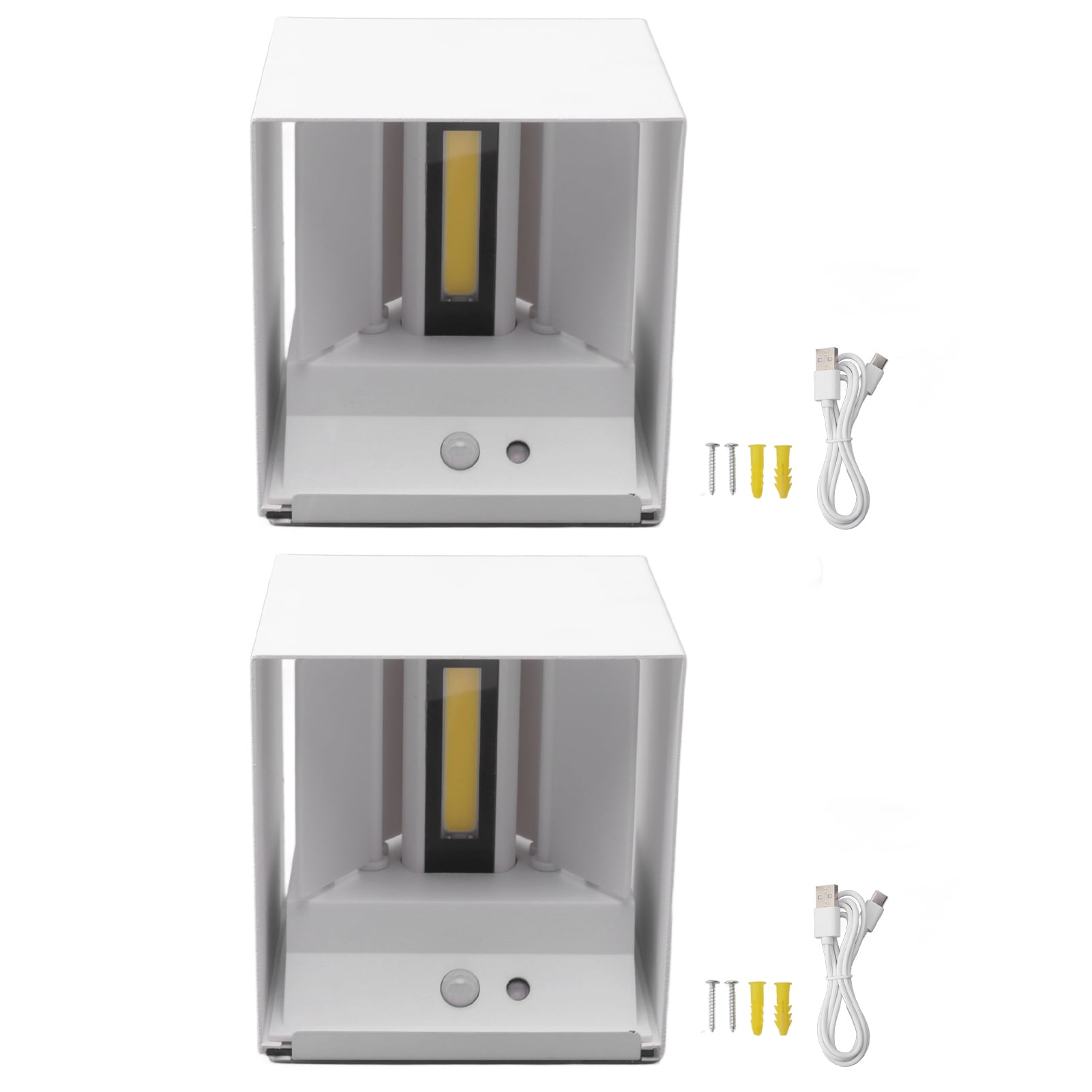 LaMaz 2 Set 6W LED Wall Lamp Magnetic Base Motion Sensing Square Warm ...