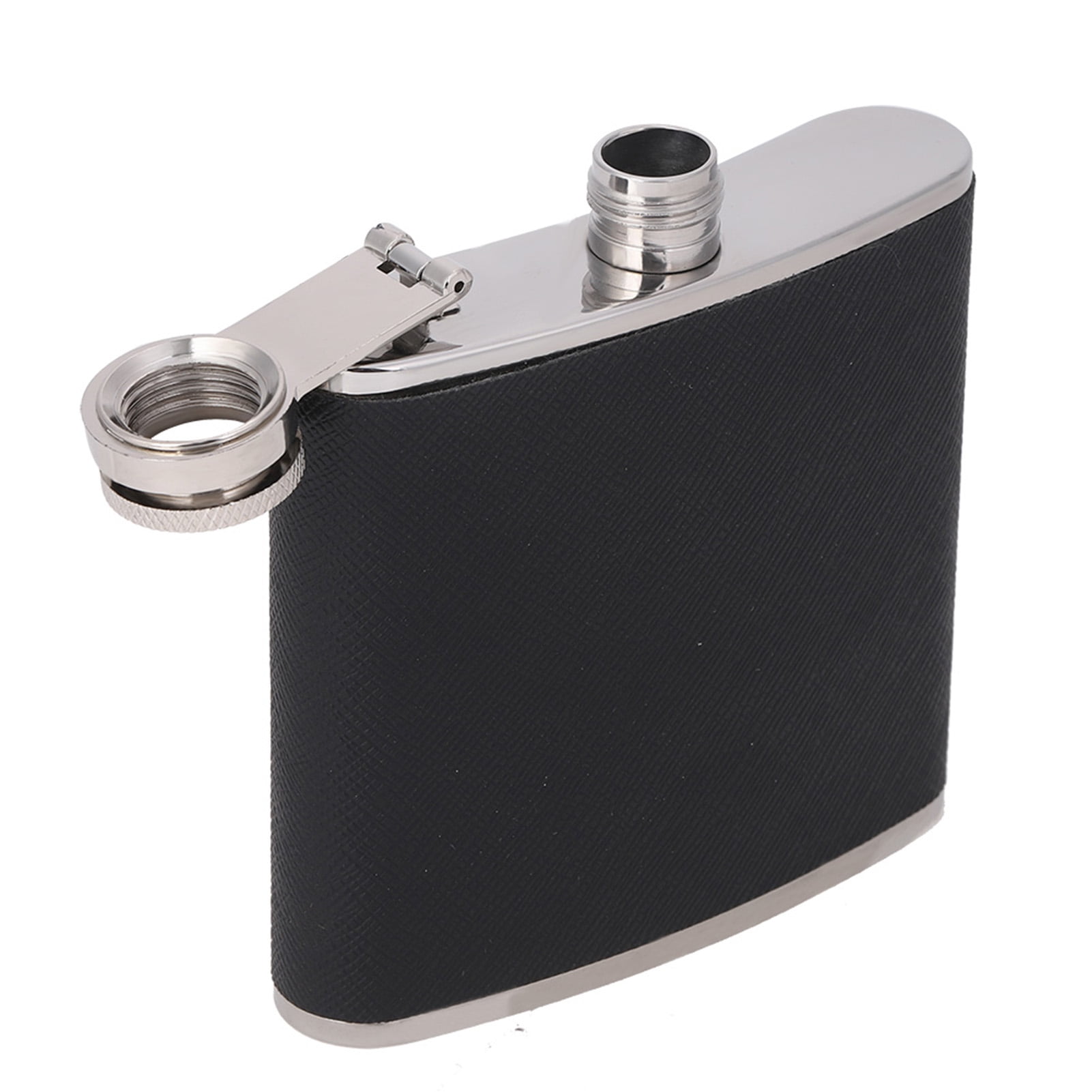 LaMaz Portable Stainless Steel Wine Whiskey Flask Elegant Leather Hip ...