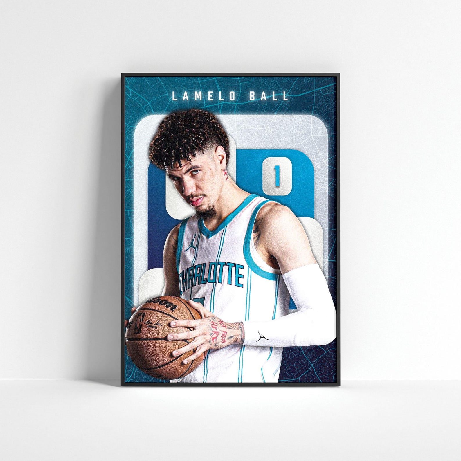 LaMelo Ball High Energy Pro Basketball Guard Wall Art Hornets Colors ...