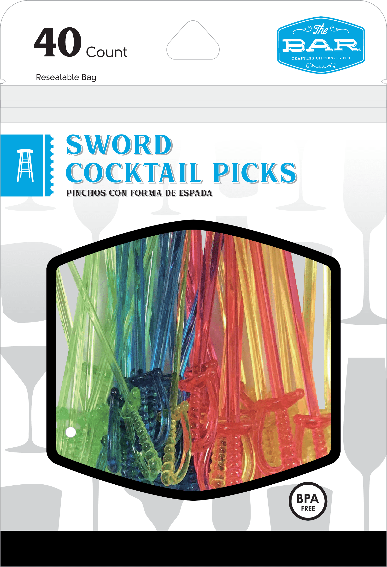 LaMi Products LM10385 Long Multi-Colored Plastic Sword Cocktail Picks ...