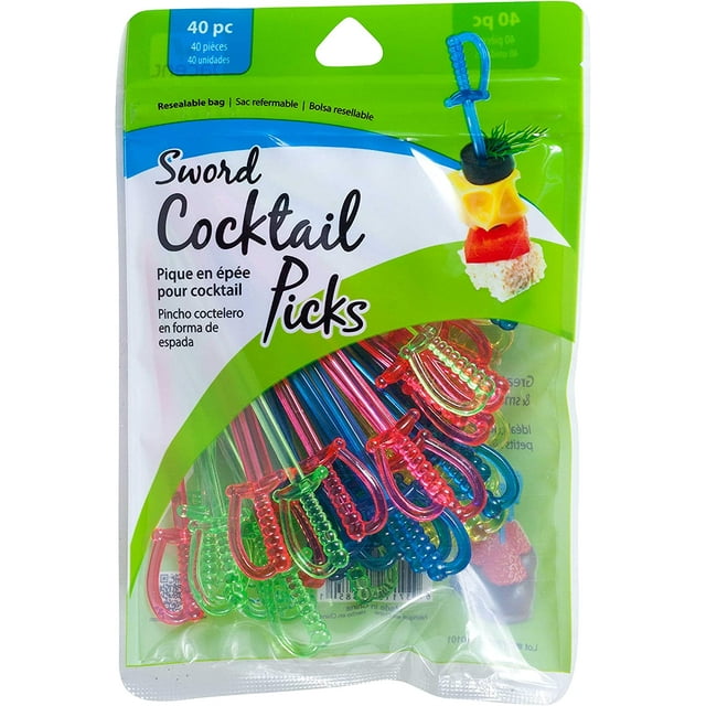 LaMi Products LM10385 Long Multi-Colored Plastic Sword Cocktail Picks ...
