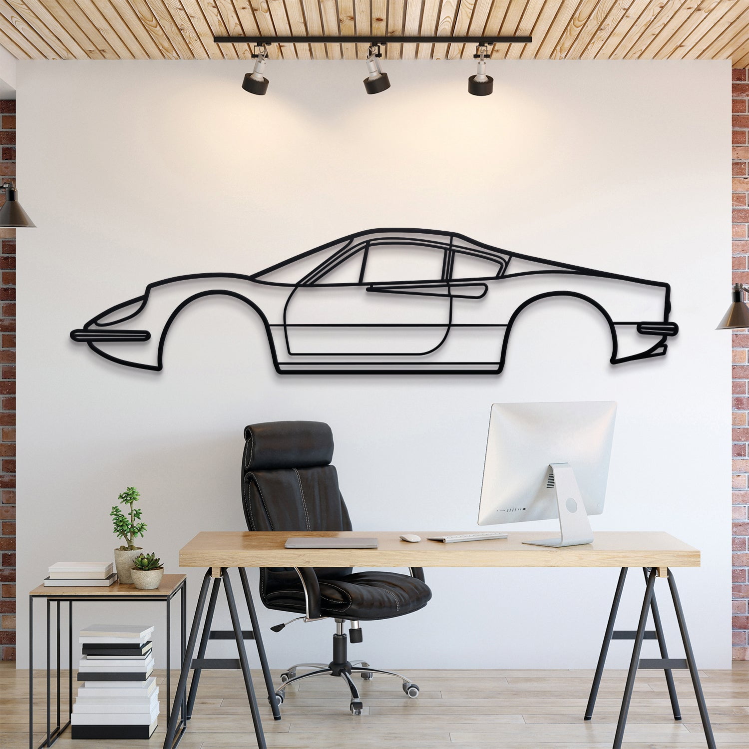 LaModaHome 1969 Dino 246 GT Metal Silhouette Wall Art - Walmart.com