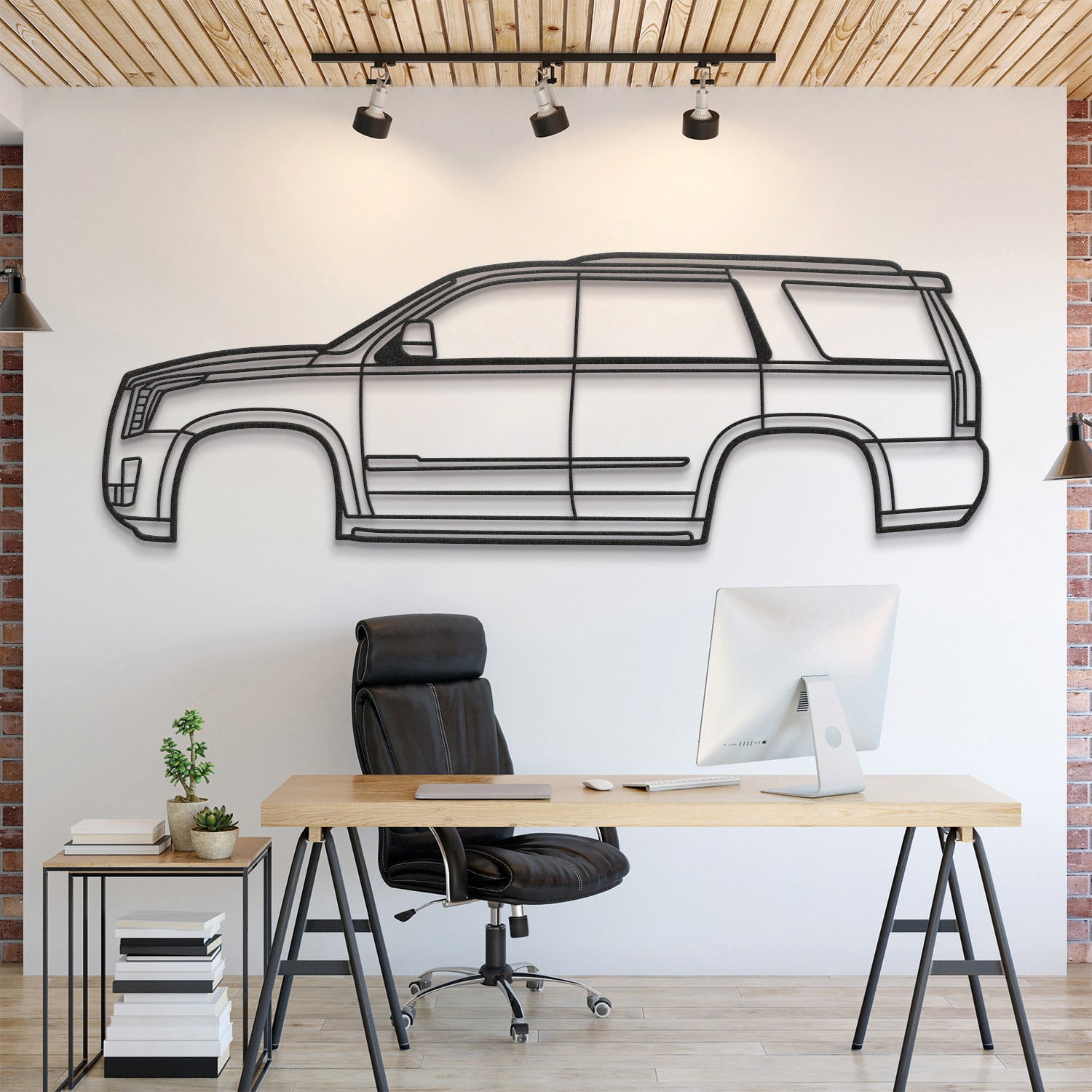 LaModaHome 2015 Escalade 4th Gen Metal Silhouette Wall Art - Walmart.com