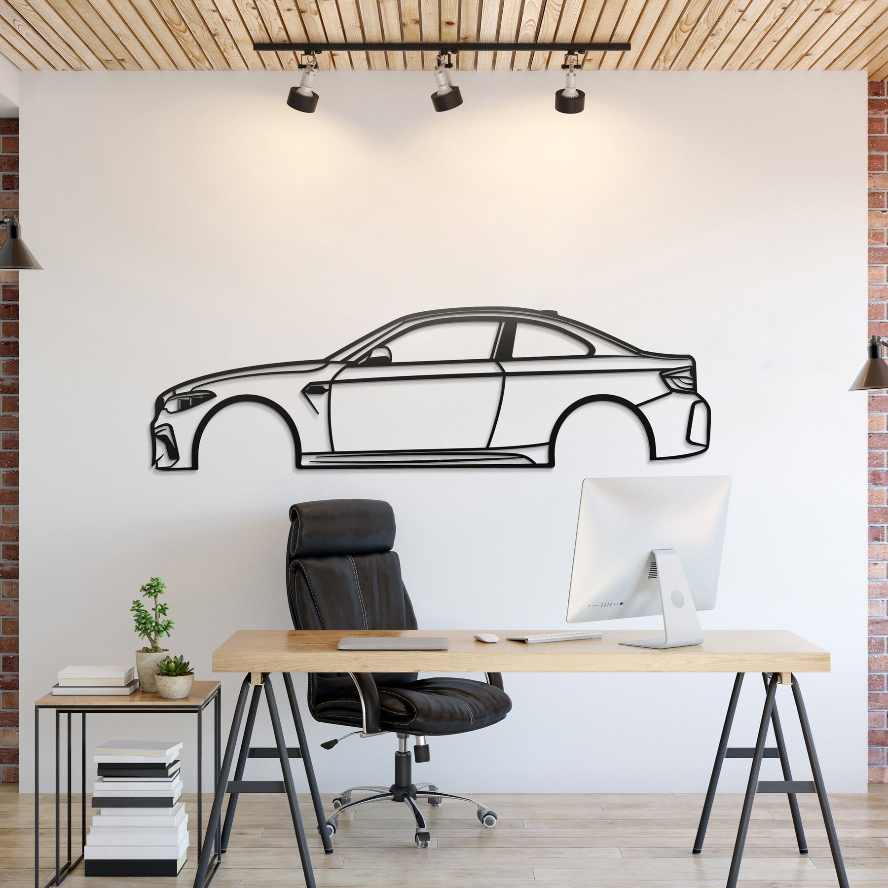 LaModaHome 2019 F87 M2 Metal Silhouette Wall Art - Walmart.com