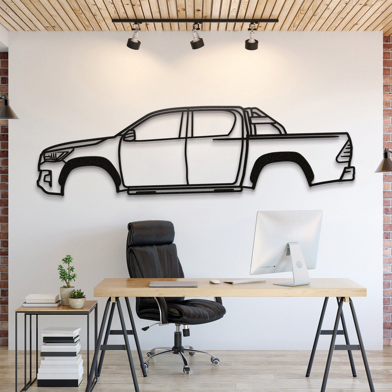 LaModaHome 2020 Hilux Metal Silhouette Wall Art - Walmart.com