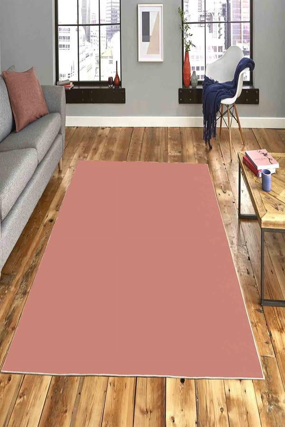 LaModaHome Area Rug Non-Slip - Dust pink Powder pink thin, washable ...