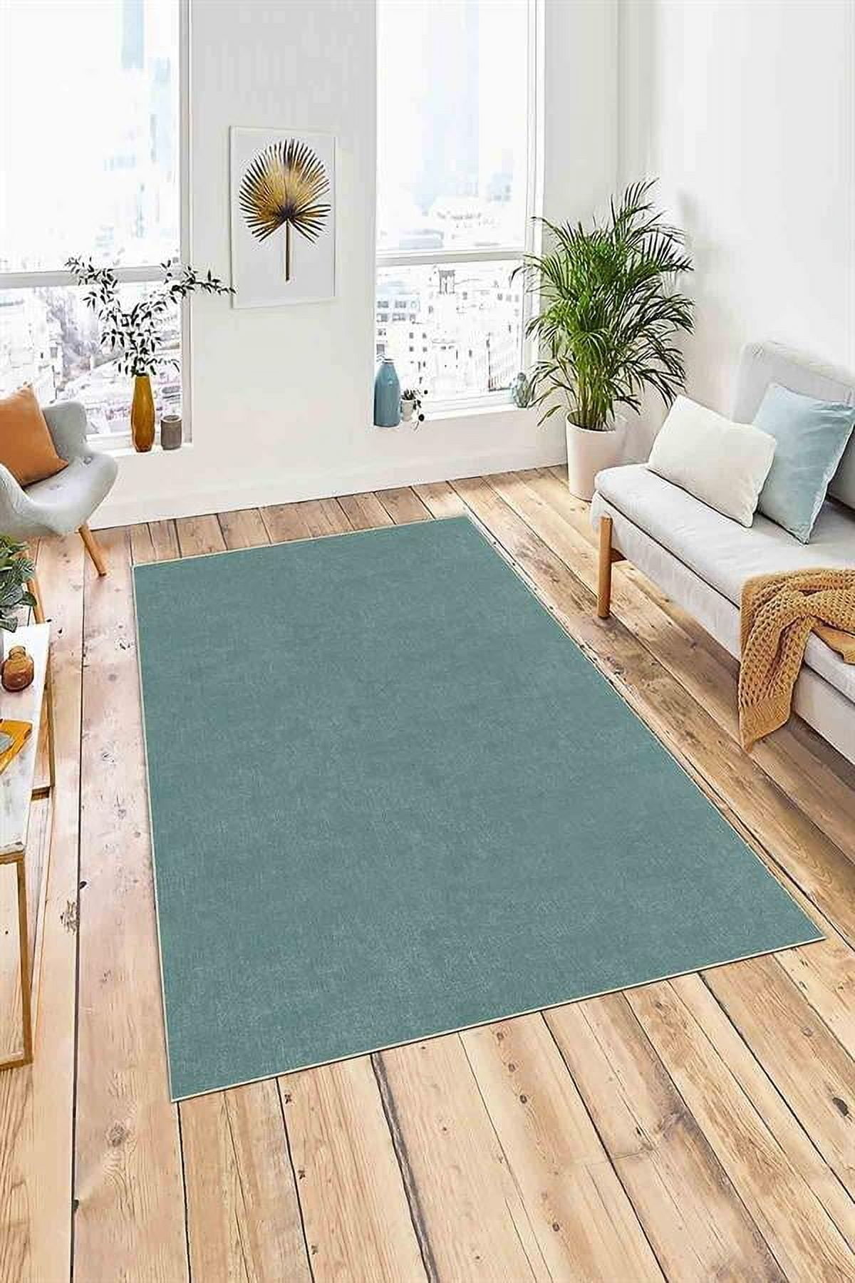 LaModaHome Area Rug Non-Slip - Mint green Mint green thin, washable ...