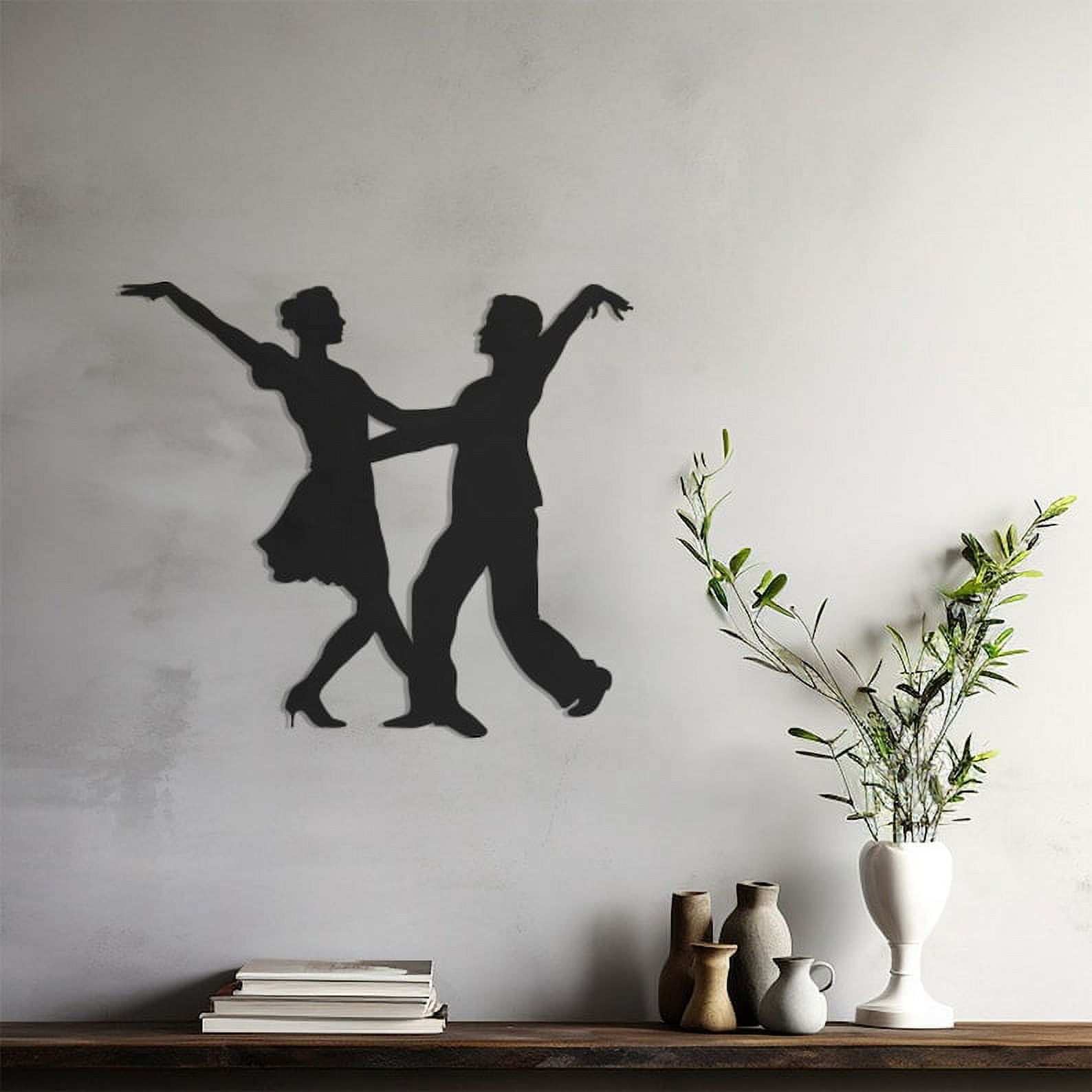 LaModaHome Dance Couple Metal Wall Art, Elegant Ballroom Dancers ...