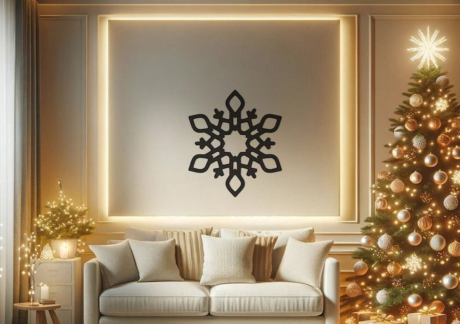 LaModaHome Elegant Snowflake Metal Wall Art for Cozy Winter Decor ...