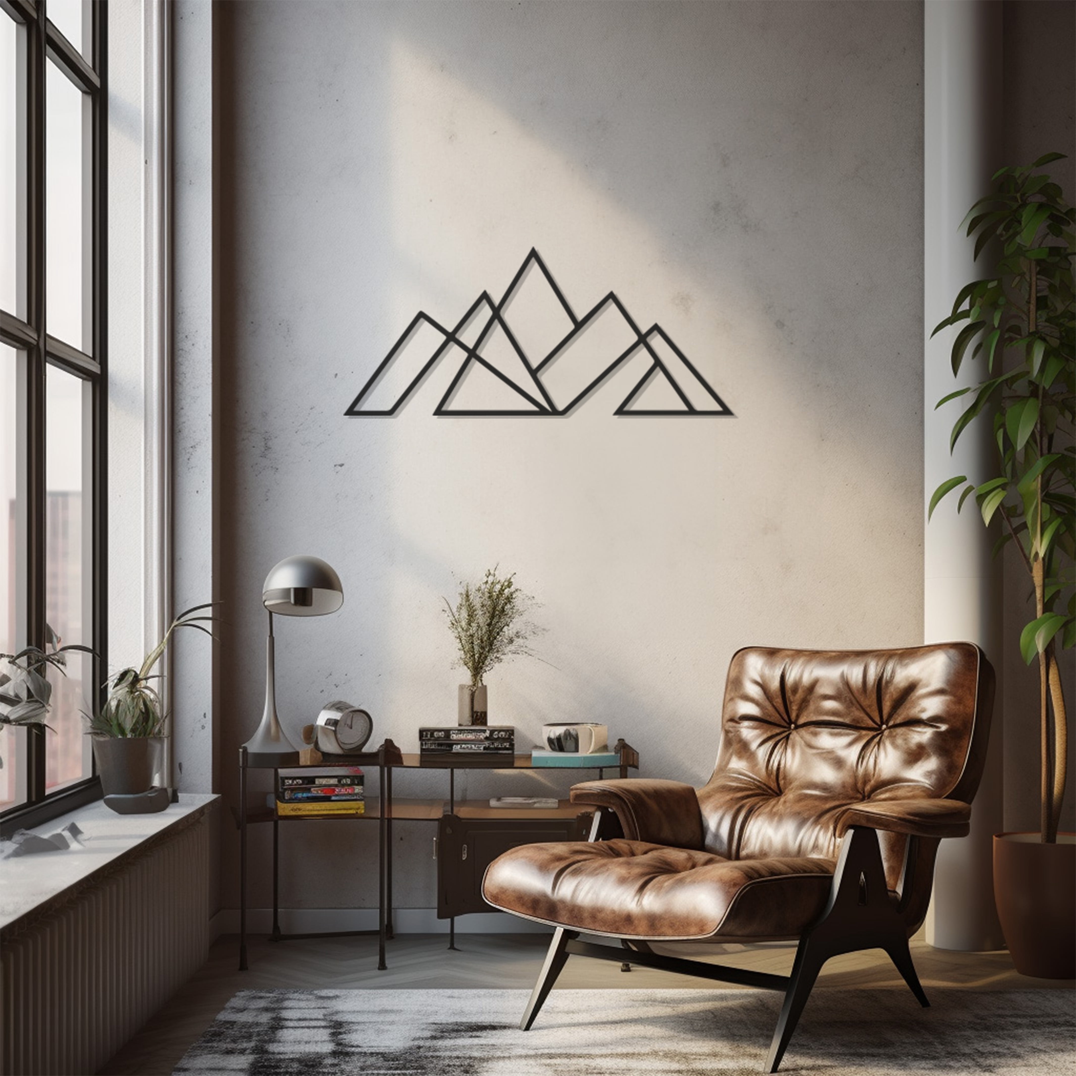 LaModaHome Exclusive Abstract Mountain Pattern Metal Wall Decor ...