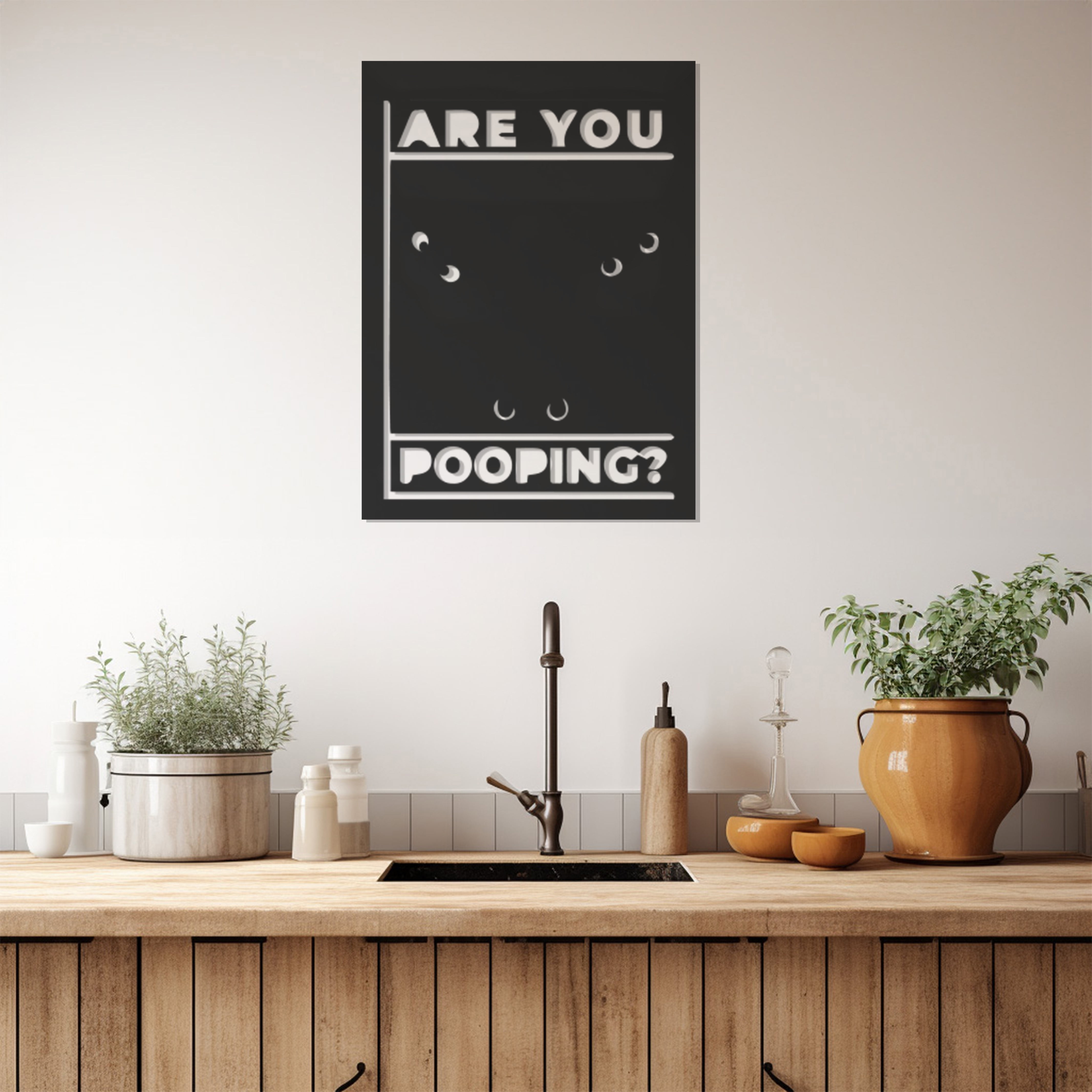 LaModaHome Exclusive Are You Pooping Metal Wall Art – Durable ...