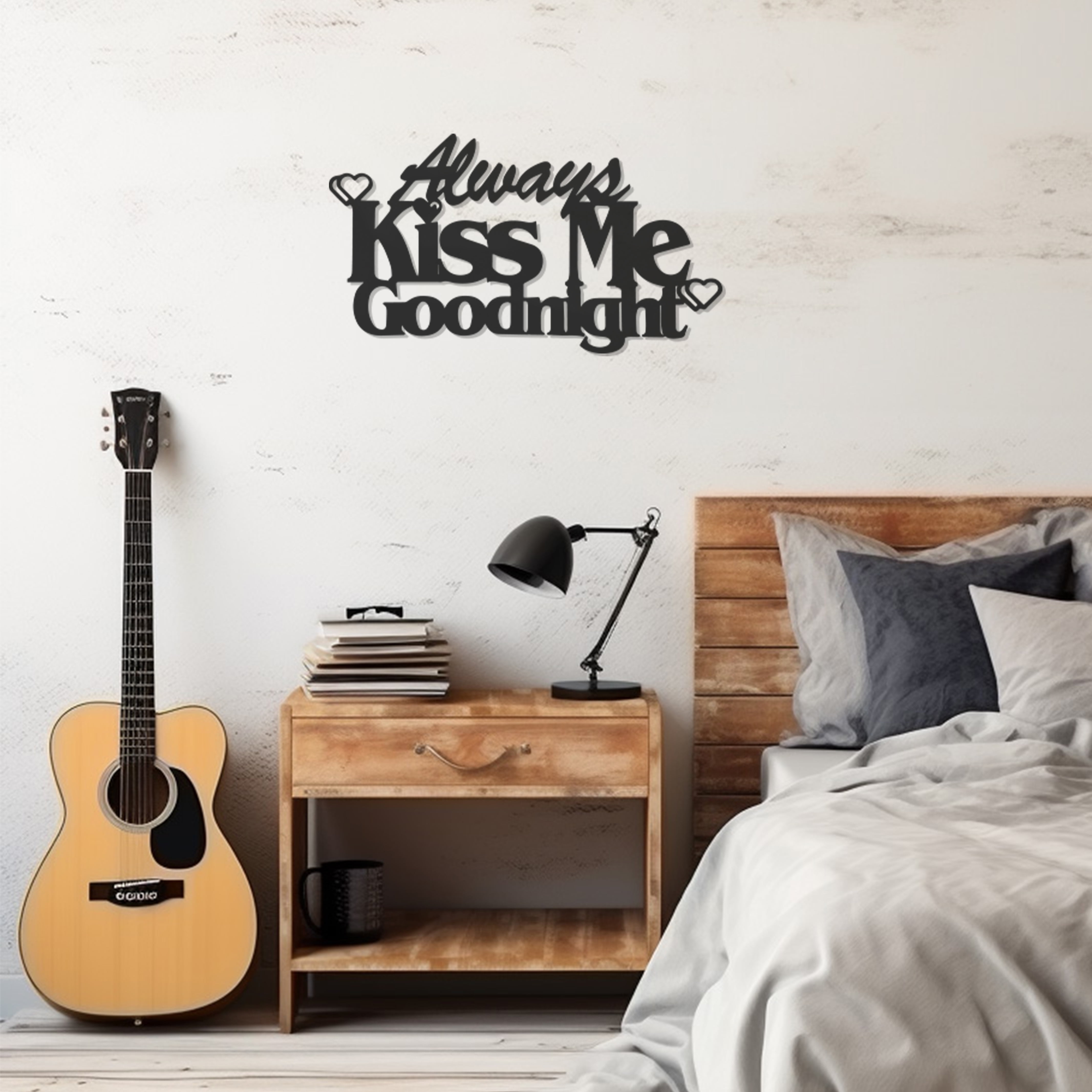 LaModaHome Exclusive Aways Kiss Me Goodnight Lettering Metal Wall Decor ...