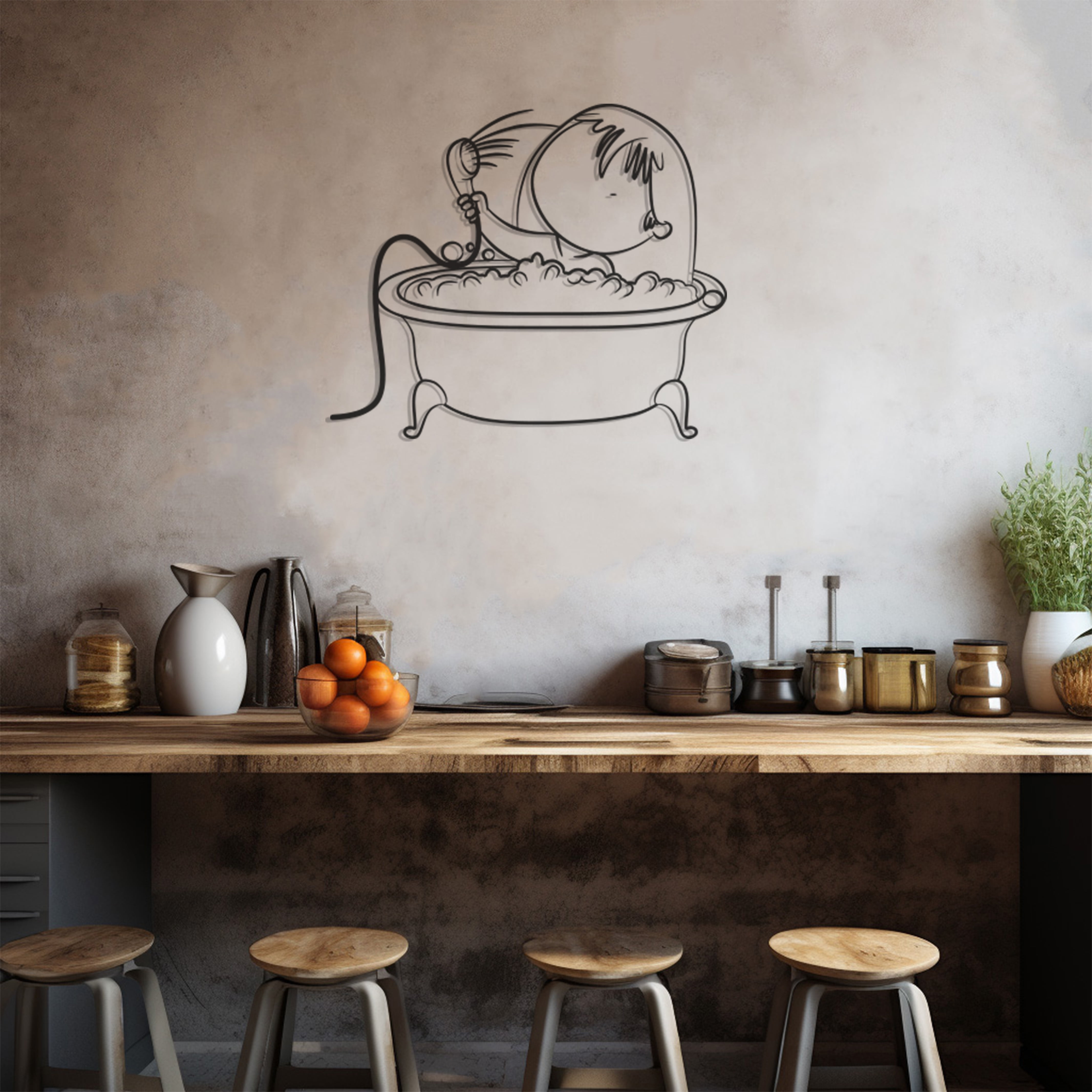 LaModaHome Exclusive Bathing Girl Metal Wall Art – Durable & Artistic ...
