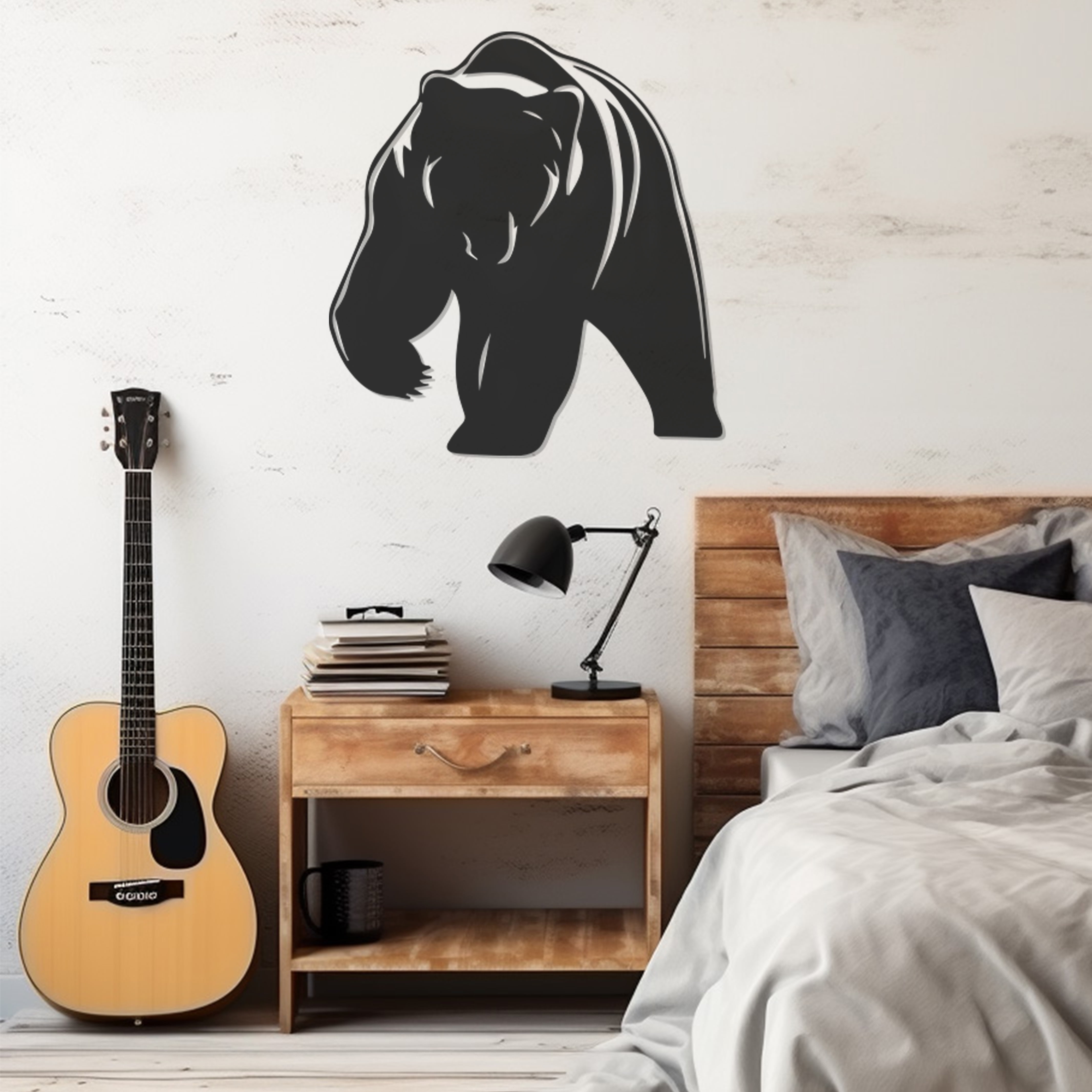 LaModaHome Exclusive Bear Silhouette Metal Wal Art – Durable & Artistic ...