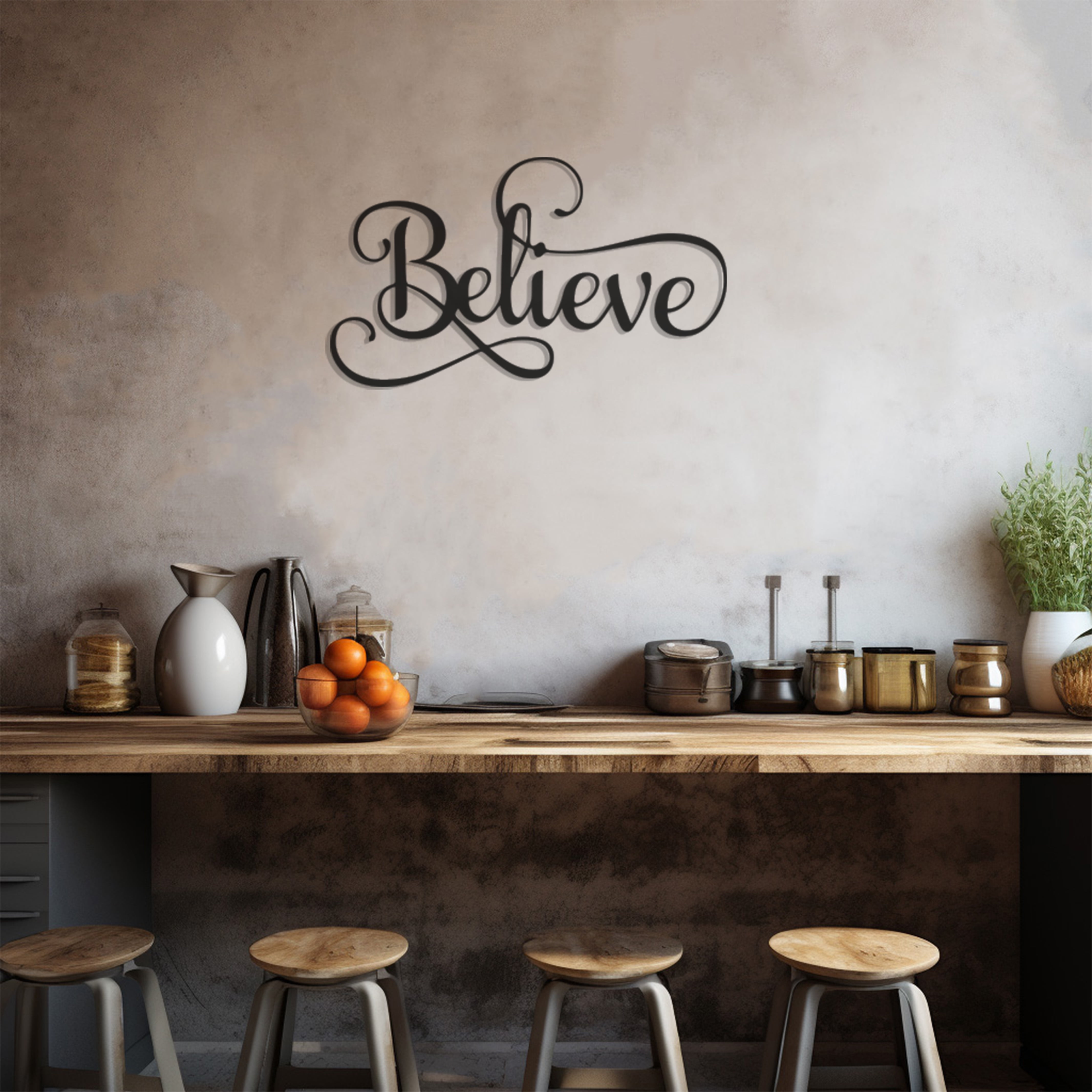 LaModaHome Exclusive Belive Lettering Wall Decor – Durable & Artistic ...