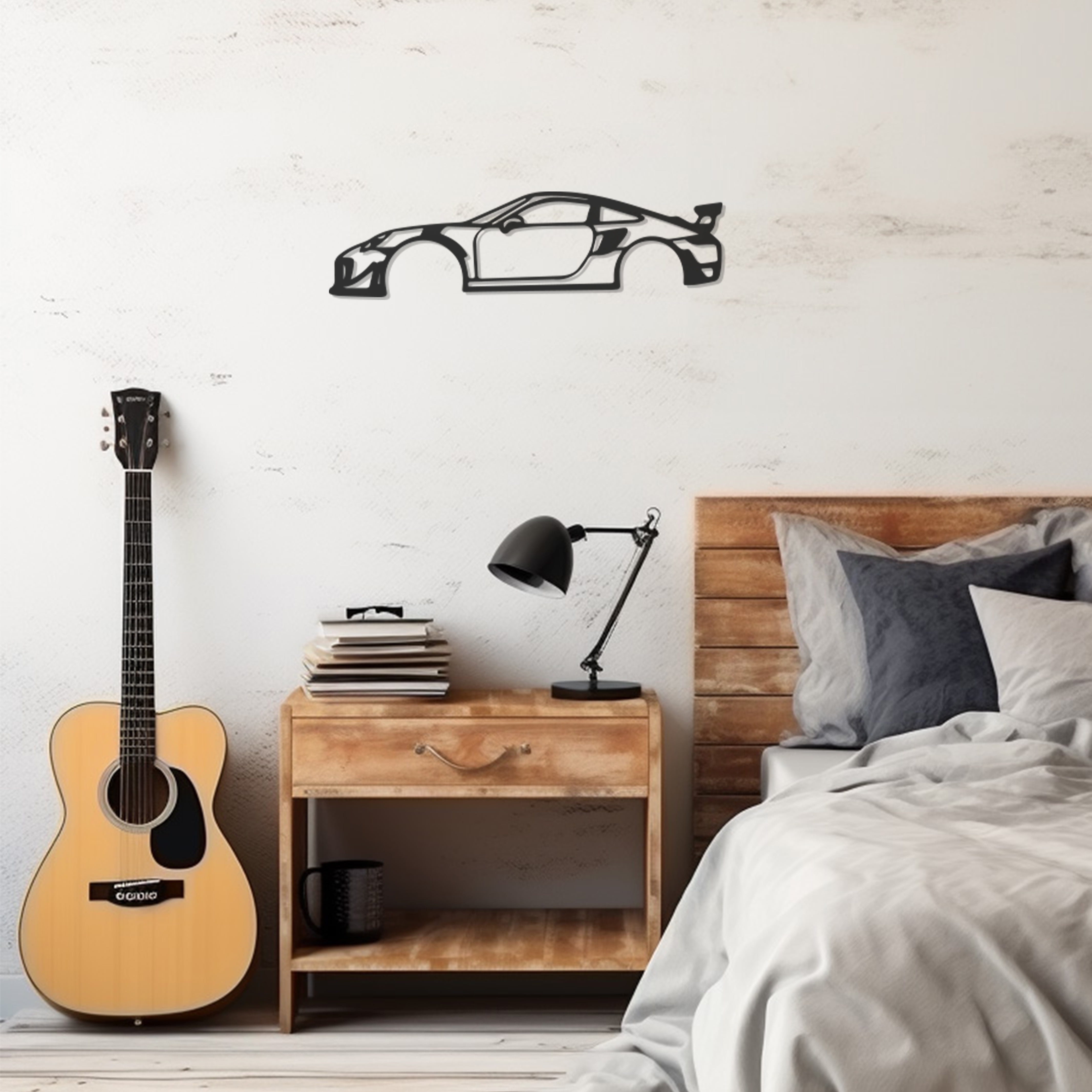 LaModaHome Exclusive Car Line Art Metal Wall Art Decor – Durable ...