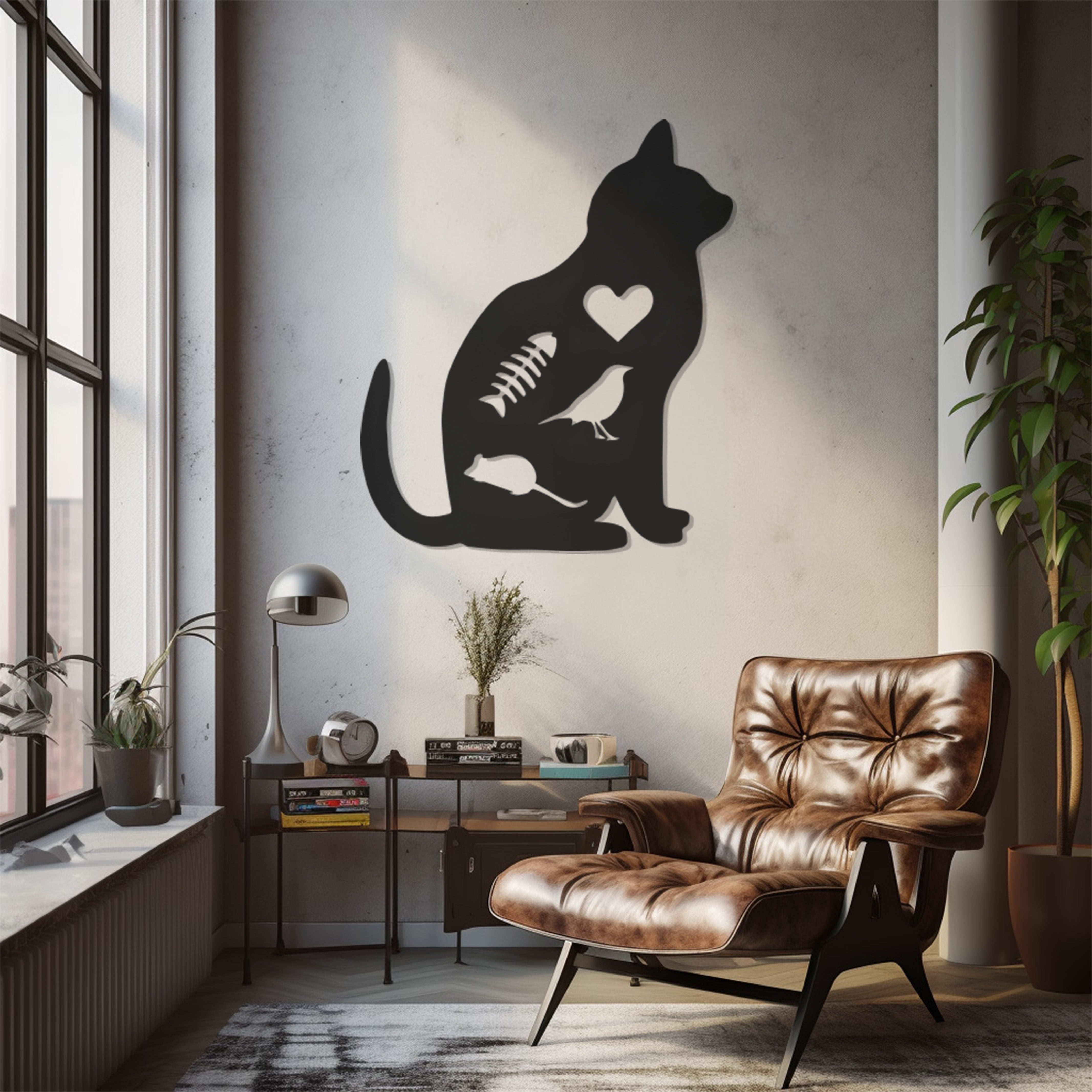LaModaHome Exclusive Cat Metal Wall Art Decor – Durable & Artistic ...