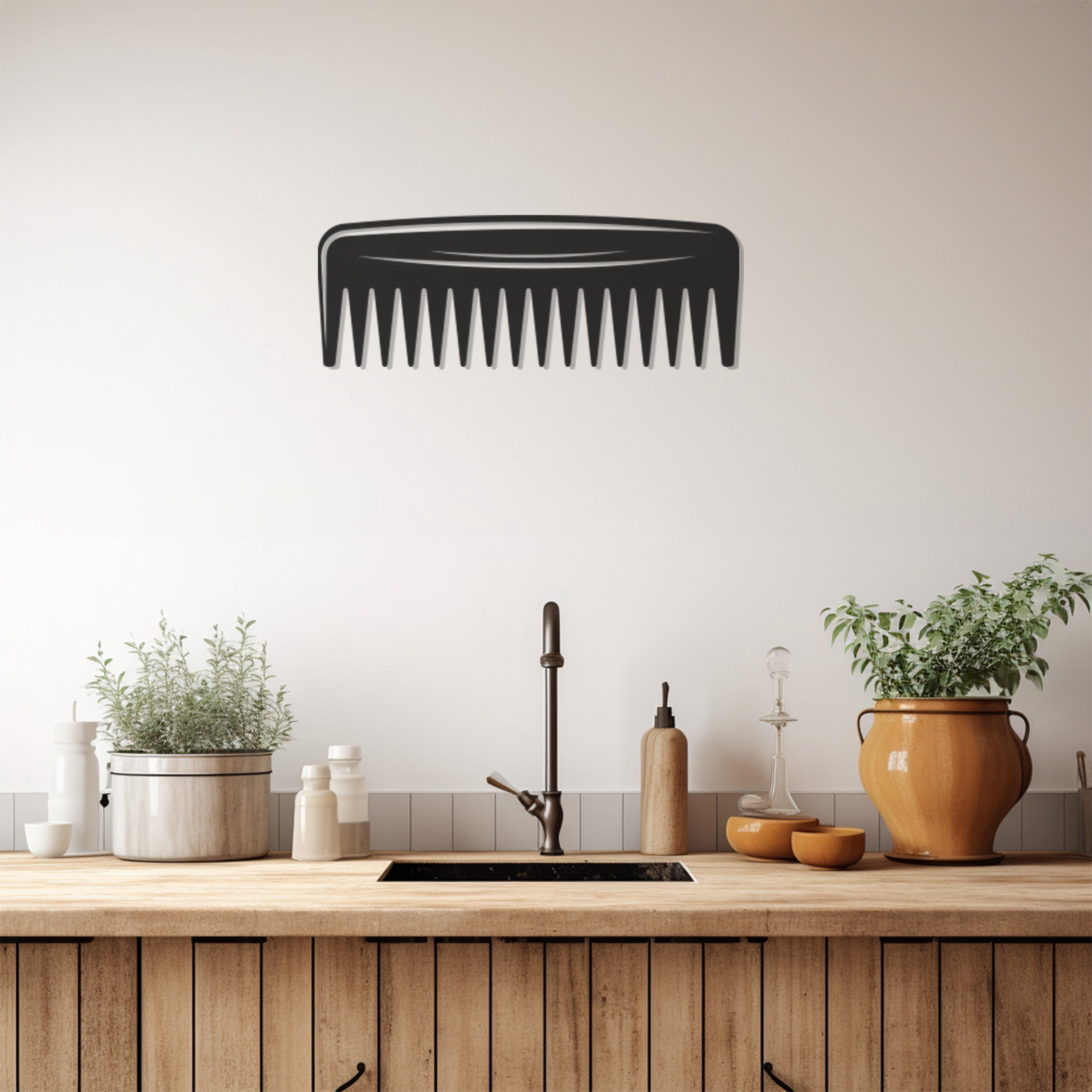 LaModaHome Exclusive Comb Metal Wall Art – Durable & Artistic Metal ...