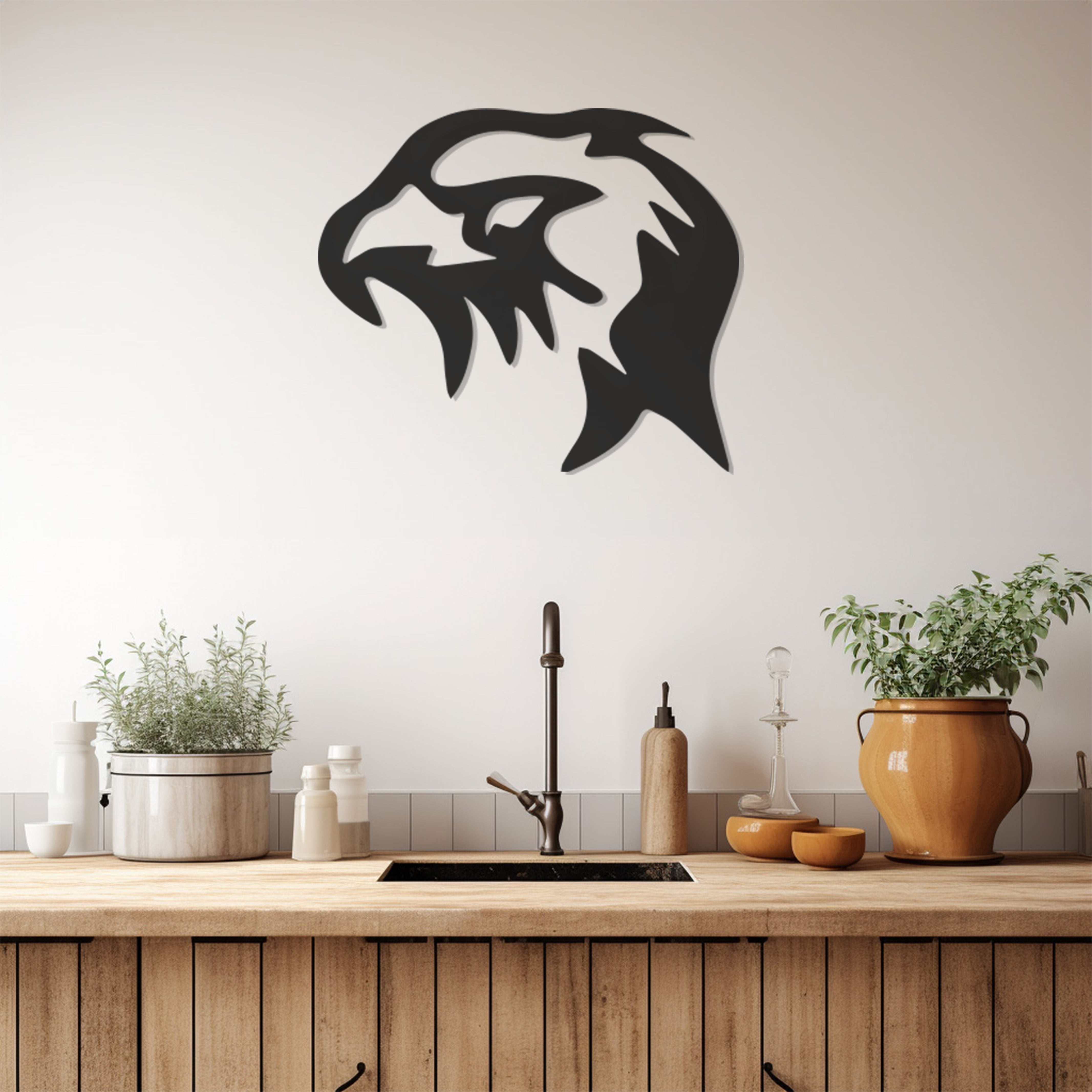 LaModaHome Exclusive Crow Portrait Metal Wall Art – Durable & Artistic ...