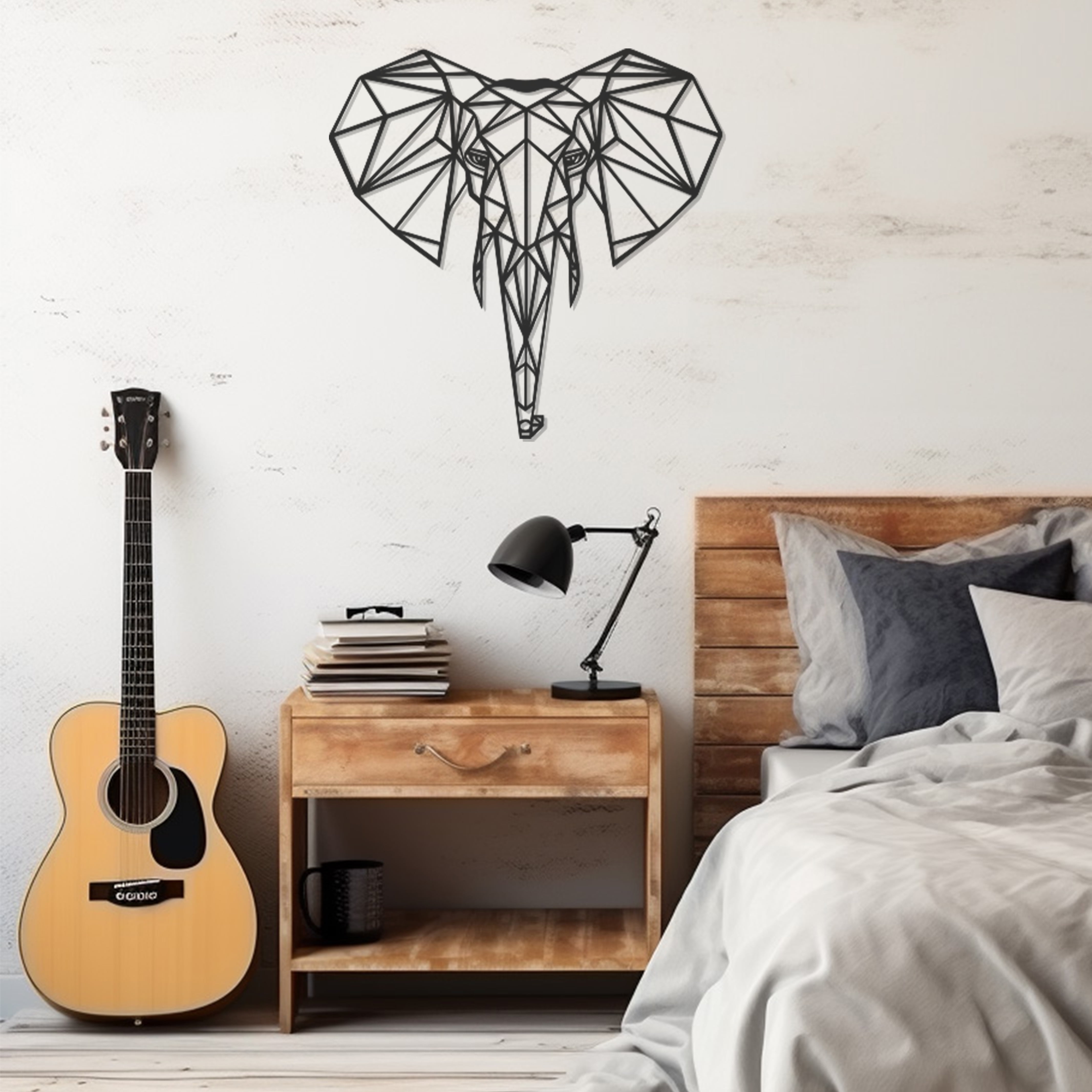 LaModaHome Exclusive Geometic Elephant Metal Wall Art – Durable ...