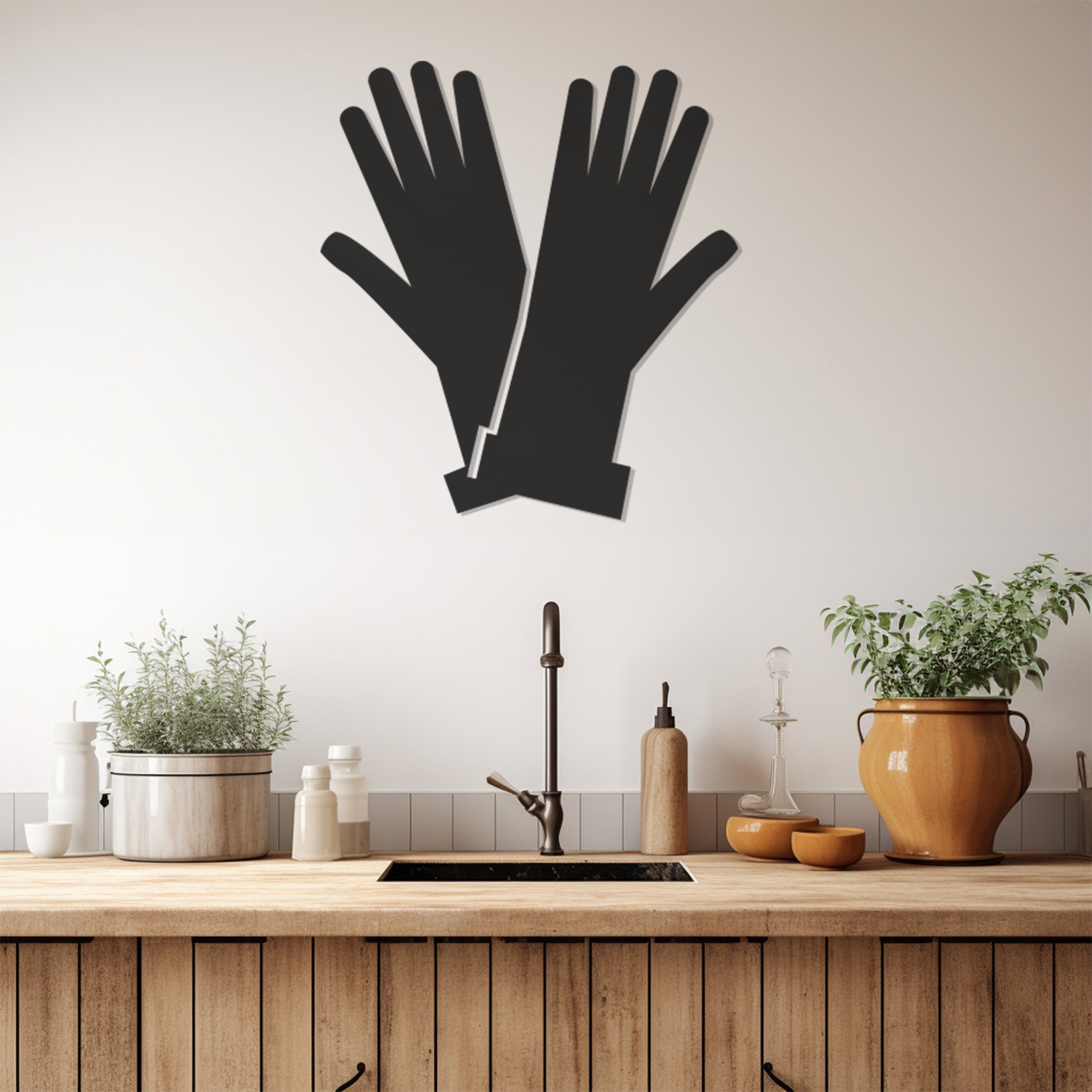 LaModaHome Exclusive Gloves Metal Wall Art – Durable & Artistic Metal ...