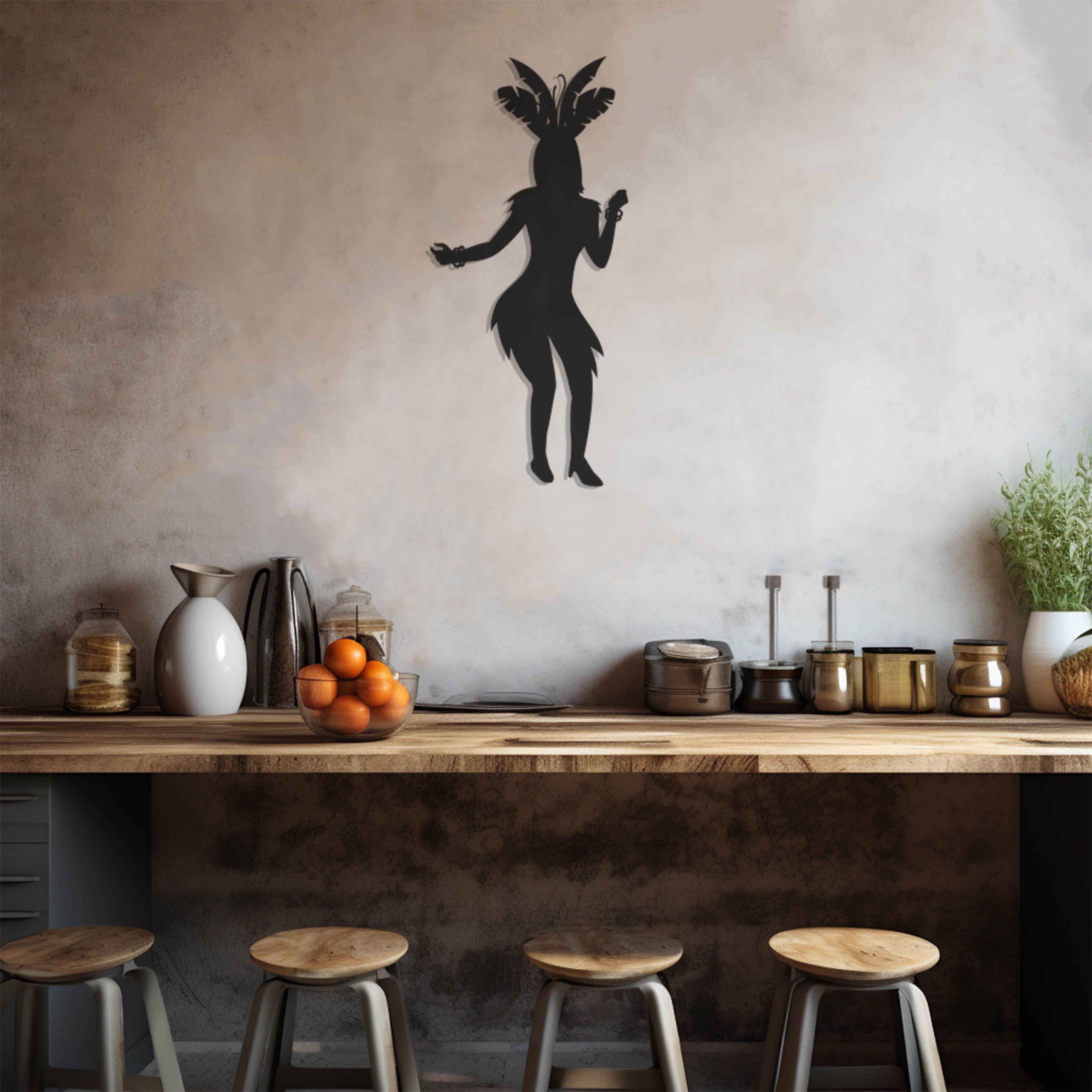 LaModaHome Exclusive Left Profile Dancing Woman Metal Wall Art ...