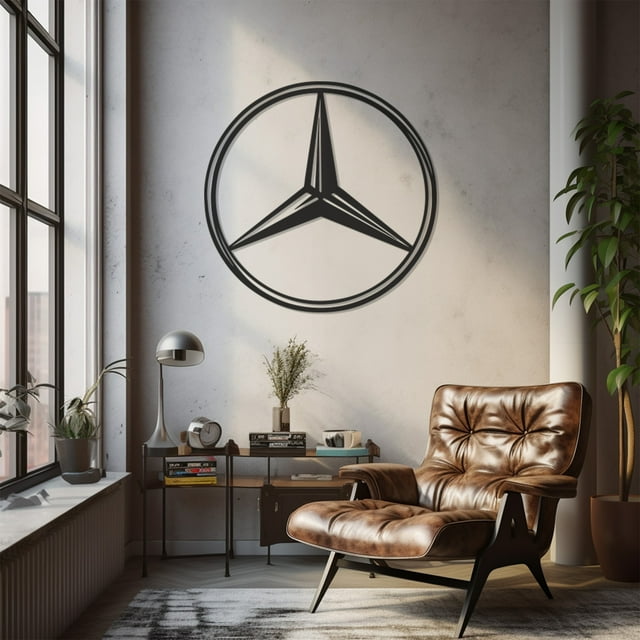LaModaHome Exclusive Mercedes Logo Metal Wall Art Decor – Durable ...