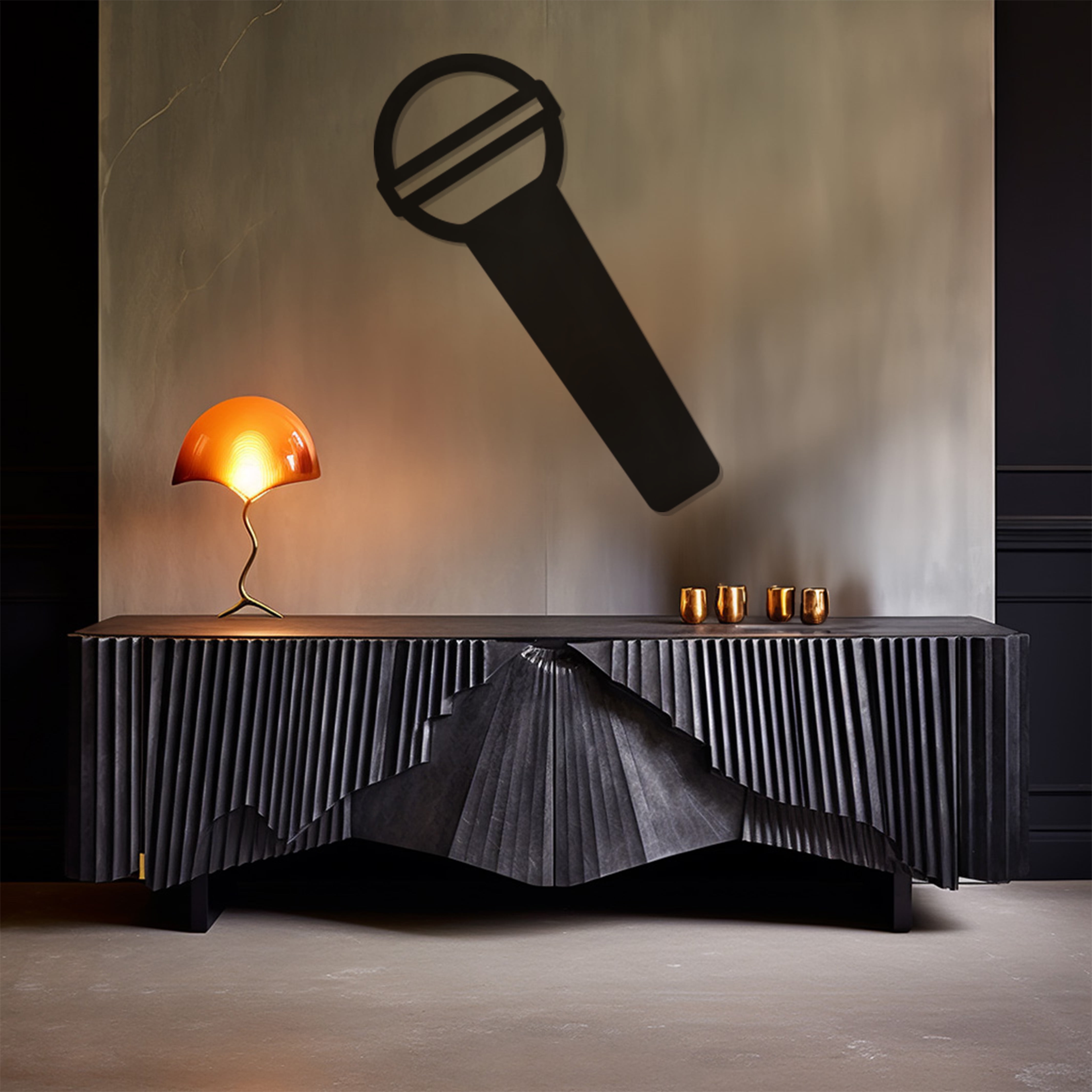LaModaHome Exclusive Microphone Metal Wall Art – Durable & Artistic ...
