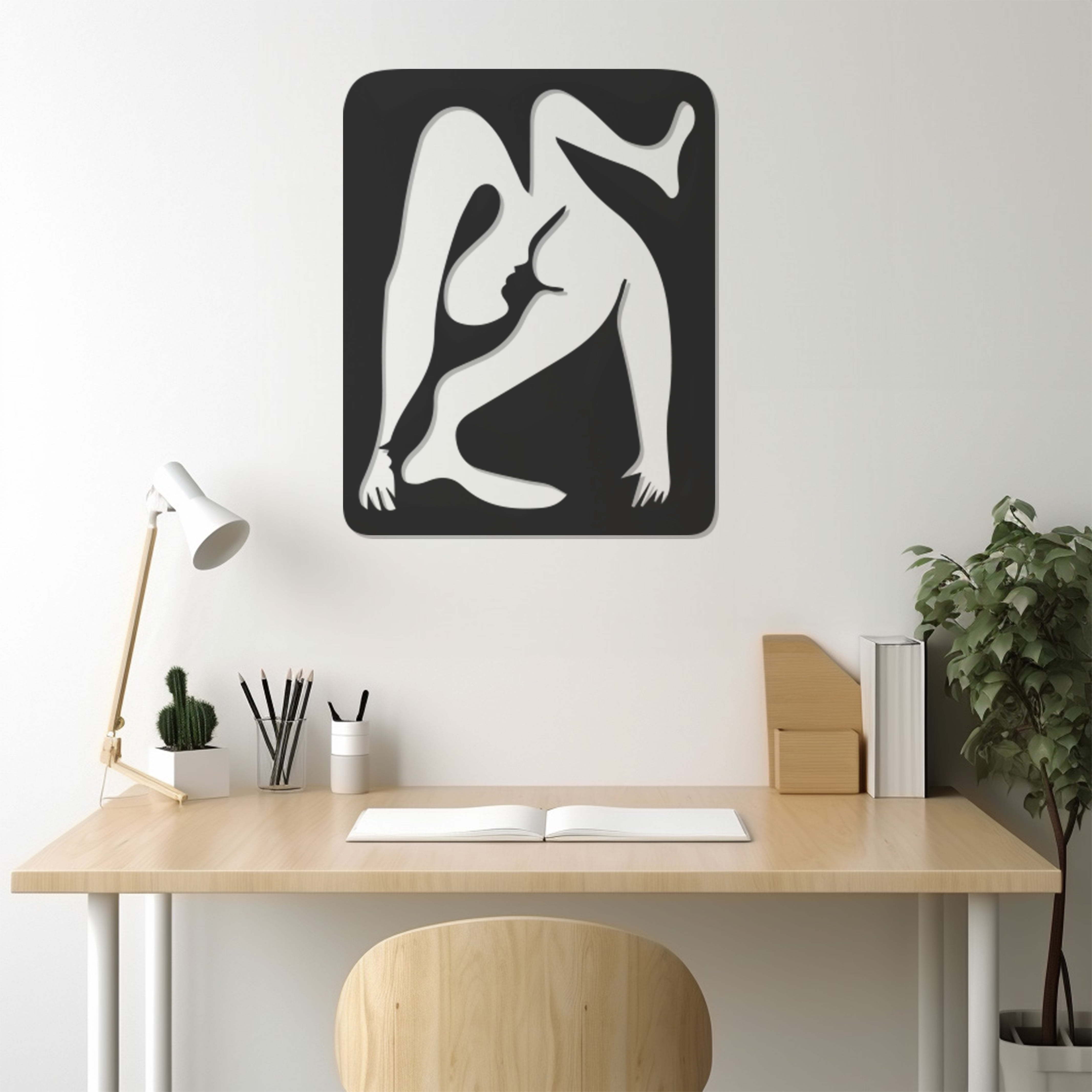 LaModaHome Exclusive Minimalist Human Silhouette Metal Wall Art ...