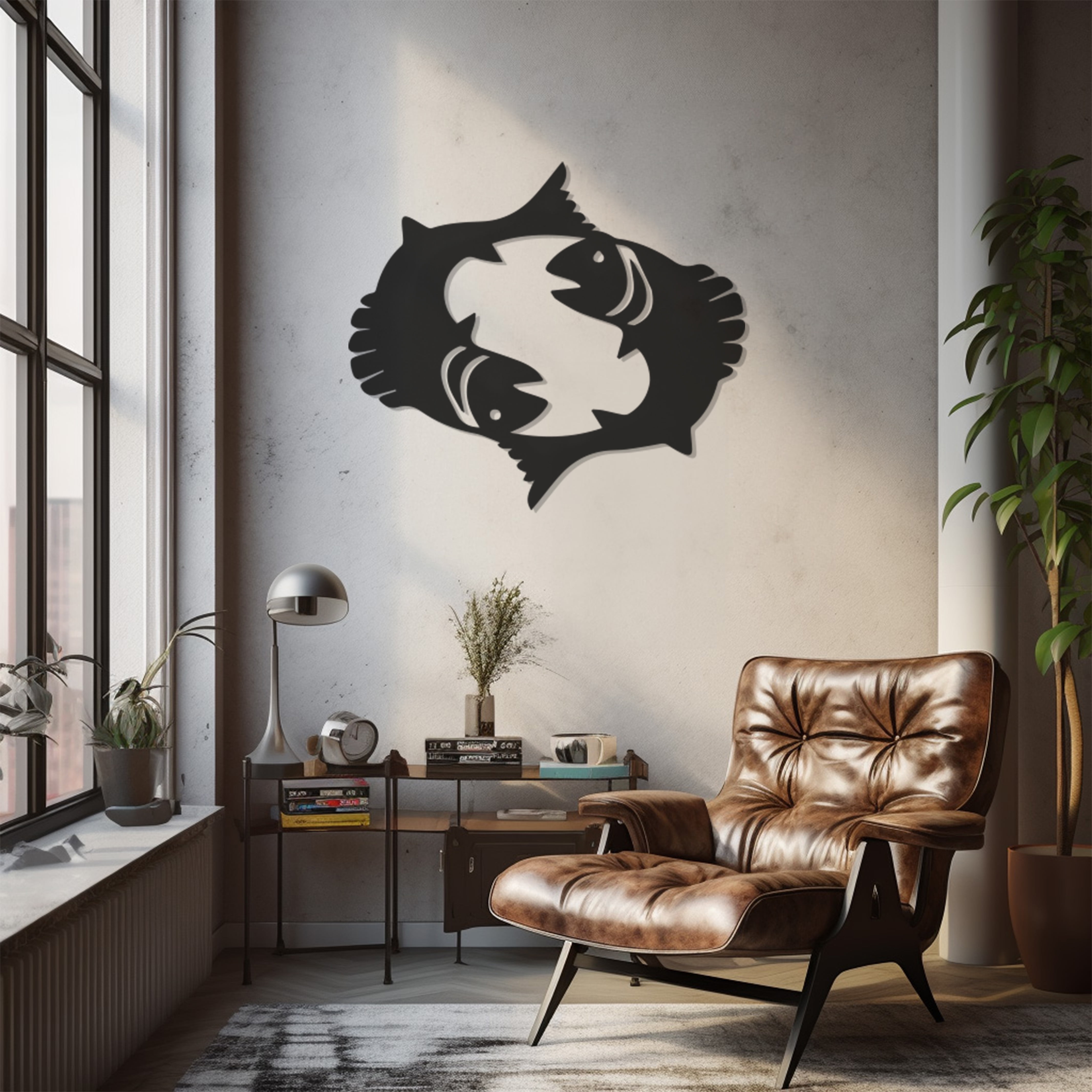 LaModaHome Exclusive Pisces Metal Wall Decor – Durable & Artistic Metal ...