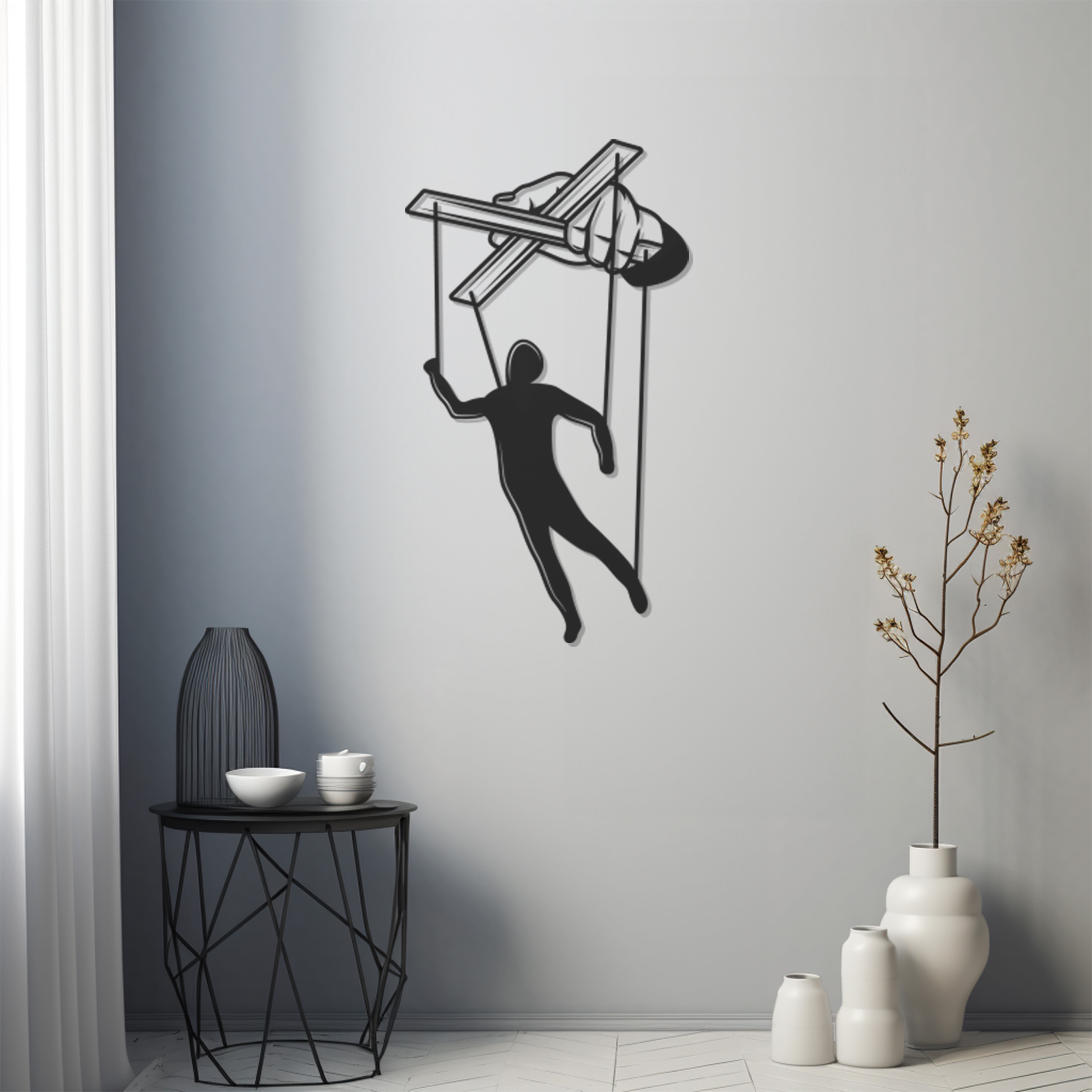 LaModaHome Exclusive Puppet Metal Wall Art – Durable & Artistic Metal ...