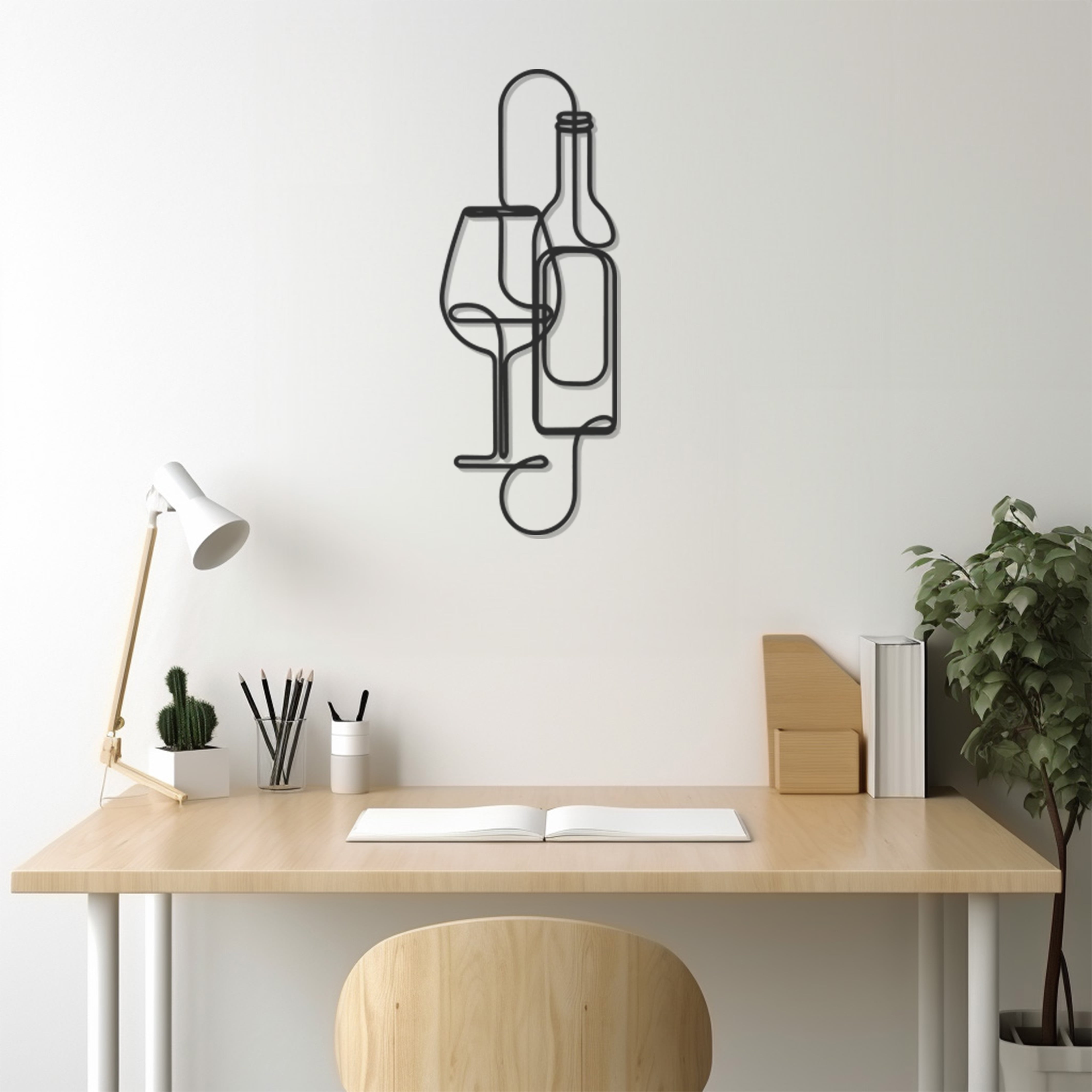 LaModaHome Exclusive Wine Bottle And Glass Metal Wall Art – Durable ...