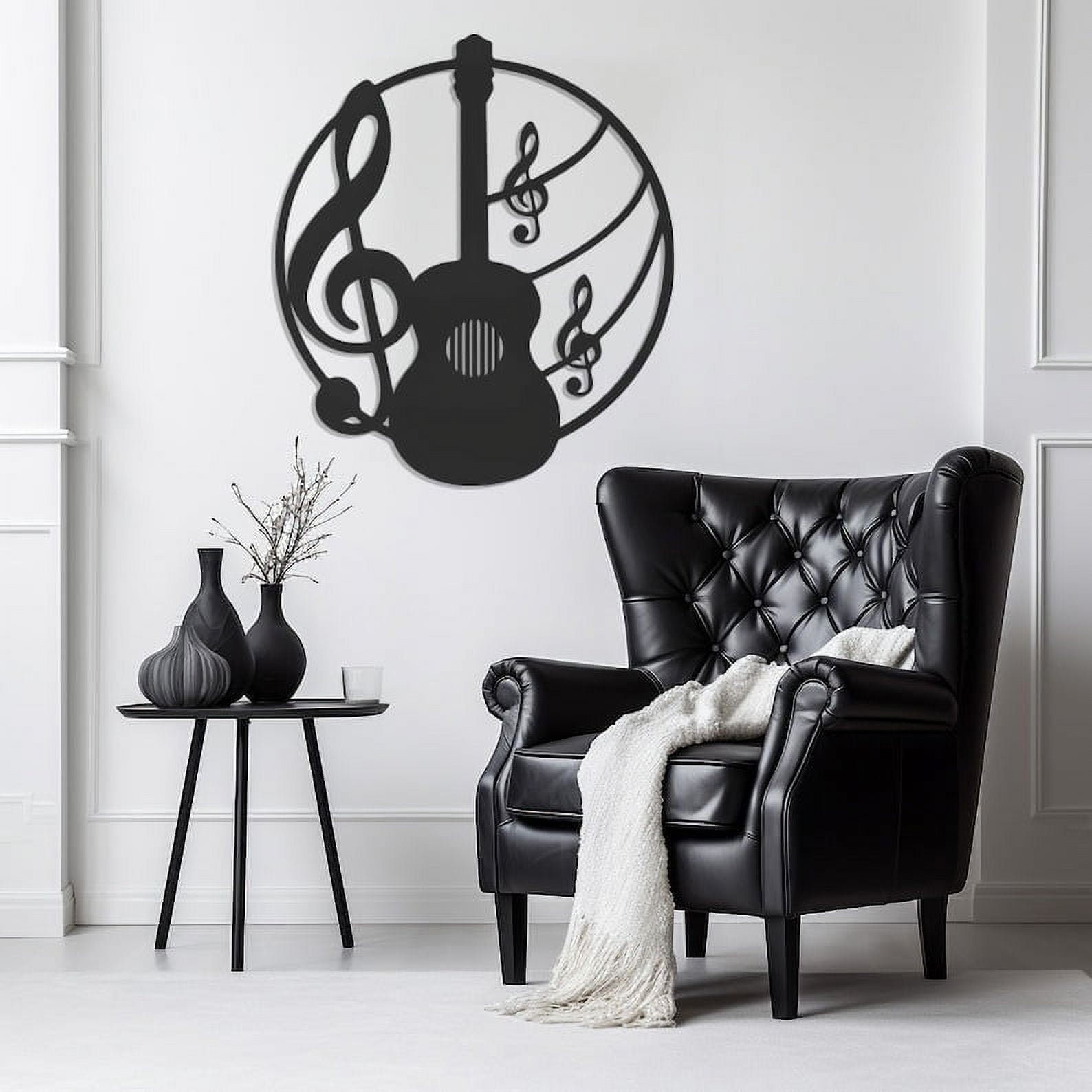 LaModaHome Handcrafted Metal Wall Art, Guitar Design, Music Lover Decor ...