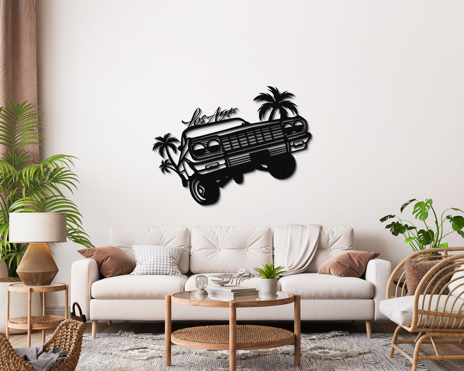 LaModaHome Impala Los Angeles Metal Silhouette Wall Art - Walmart.com